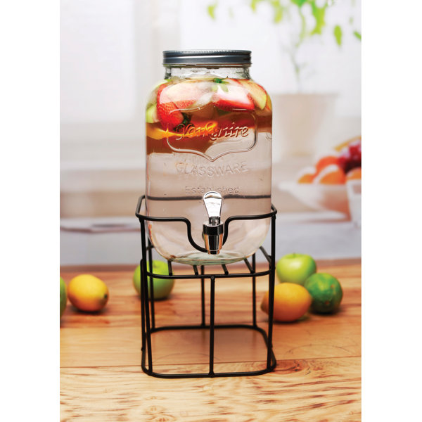 Gracie Oaks CIRCLEWARE Mini Yorkshire Beverage Dispenser With Black ...