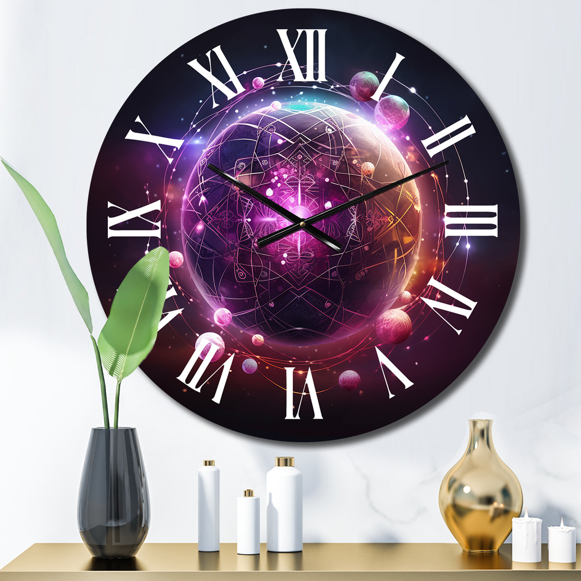 Design Art Third Eye Chakra Mystical Circle V Metal Wall Clock | Wayfair