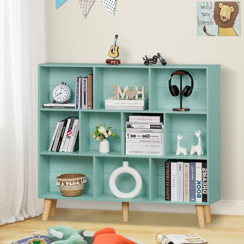 George Oliver 3 Tier Modern Wide Bookcase With Legs | Wayfair