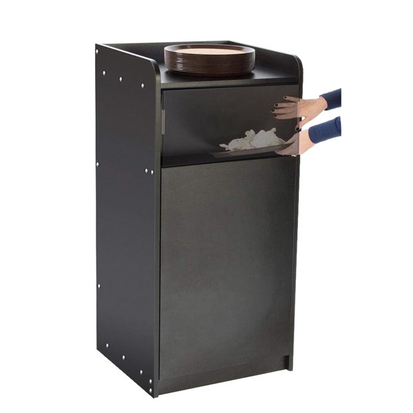 FixtureDisplays Black Restaurant Fast Food Trash Bin Receptacle with ...