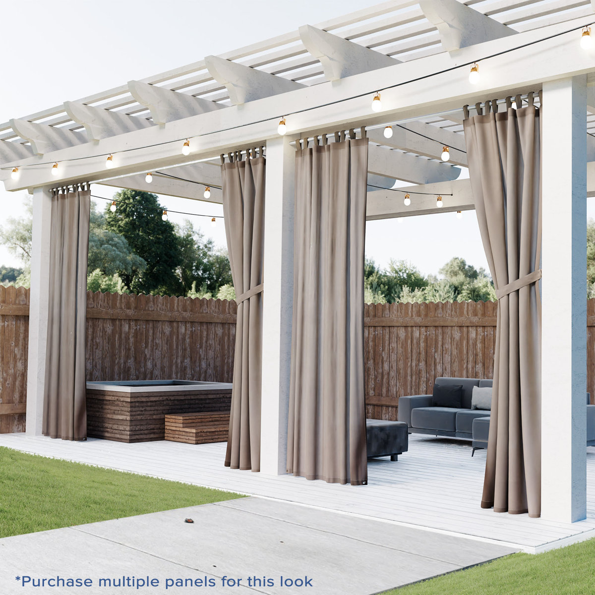 Ebern Designs Ardell Outdoor Solid Tab Top Single Curtain Panel | Wayfair