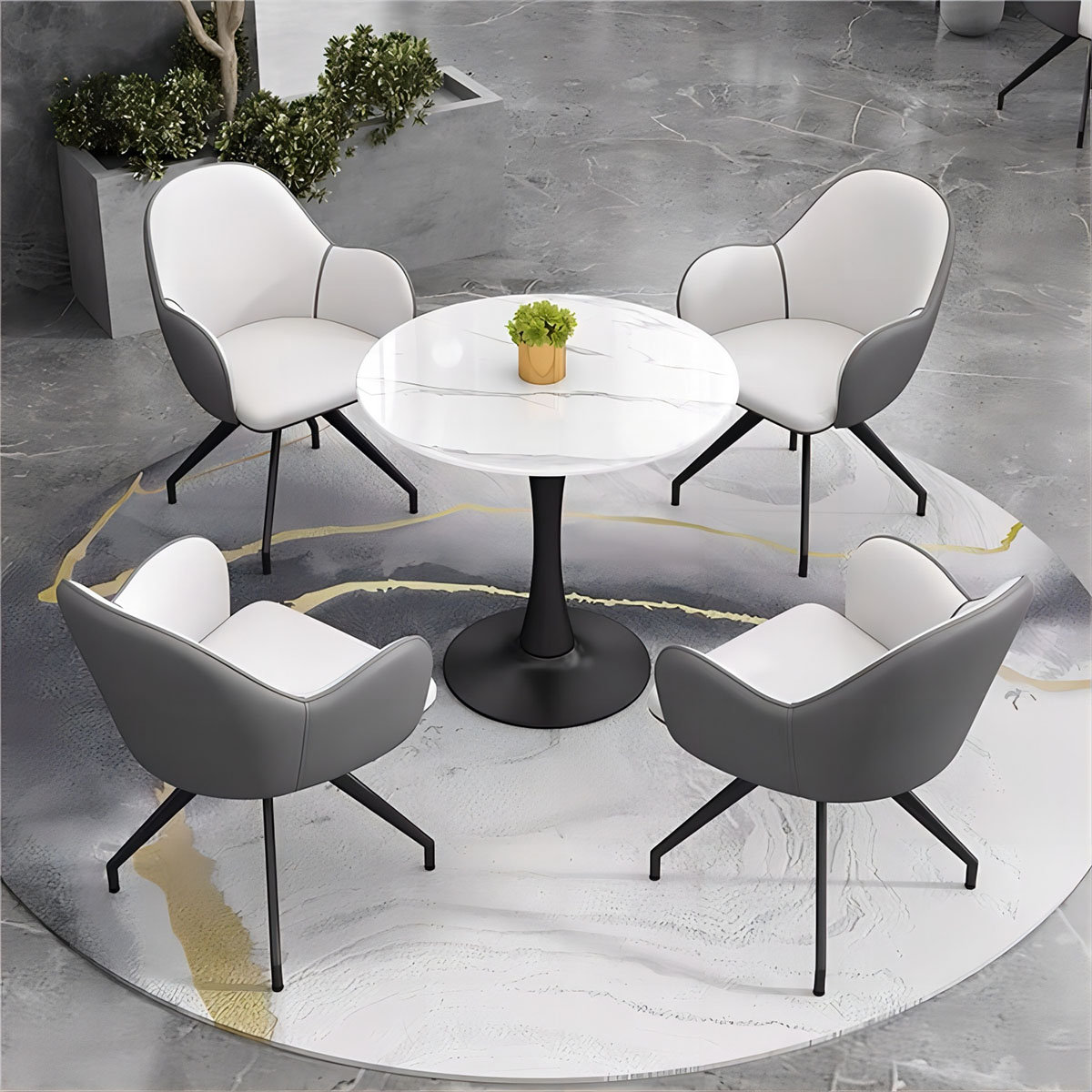 iCool Appliances 5 - Piece Leather Reception Set (Table Included) | Wayfair