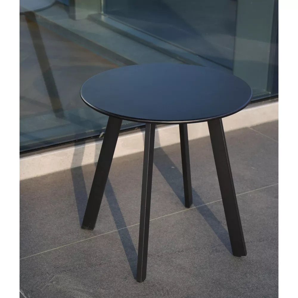 Bungalow Rose 17.7X18 Inch Outdoor Side Table, Patio Round Steel Side ...