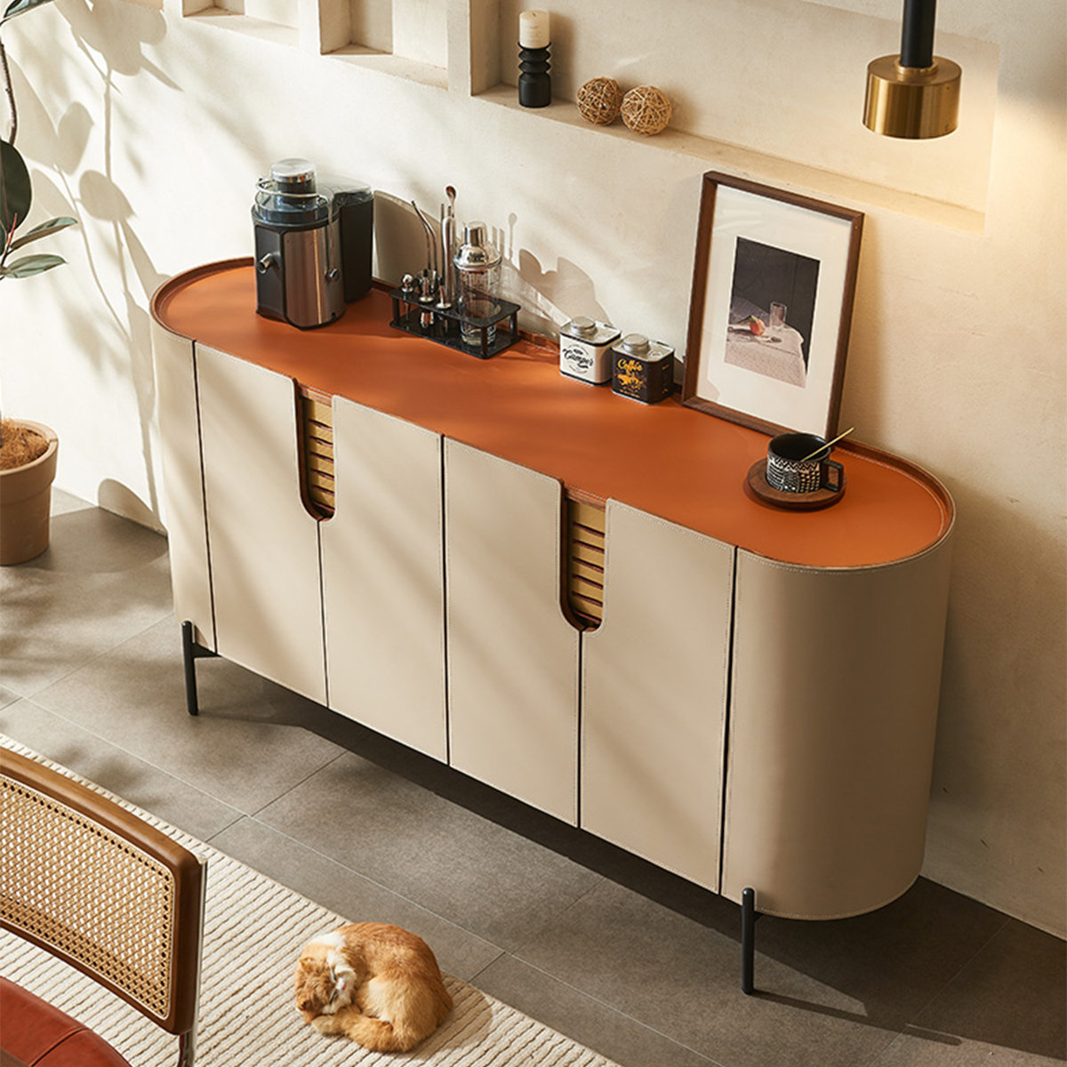 Stylistics Savvy 62.99" Apricot Elliptical Solid + Manufactured Wood ...