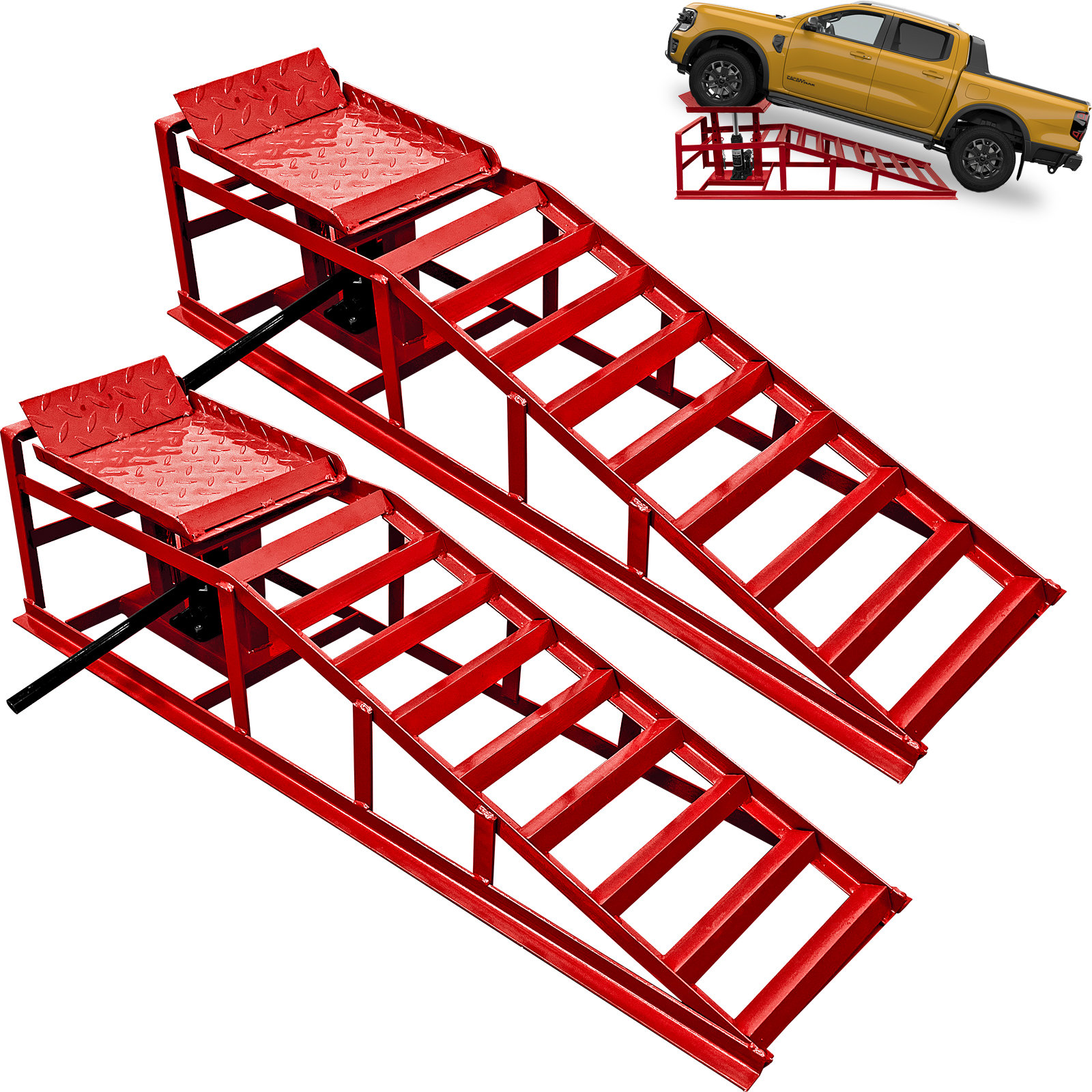 EVGTTI 2pcs Auto Car Truck Service Ramps Lifts 11000lbs Heavy Duty ...
