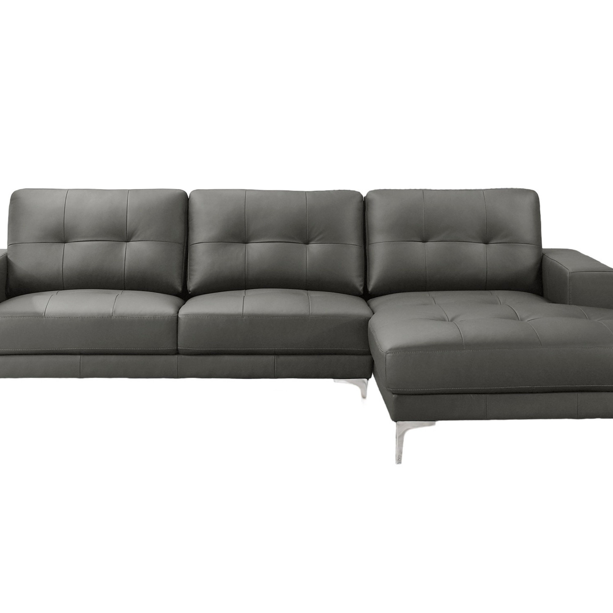 Brayden Studio® Full Leather 2Pc Sectional Set Right Facing Chaise Left ...