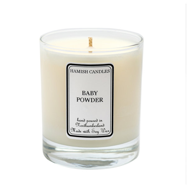 Hamish Candles Baby Powder Scented Jar Candle with Glass Holder ...