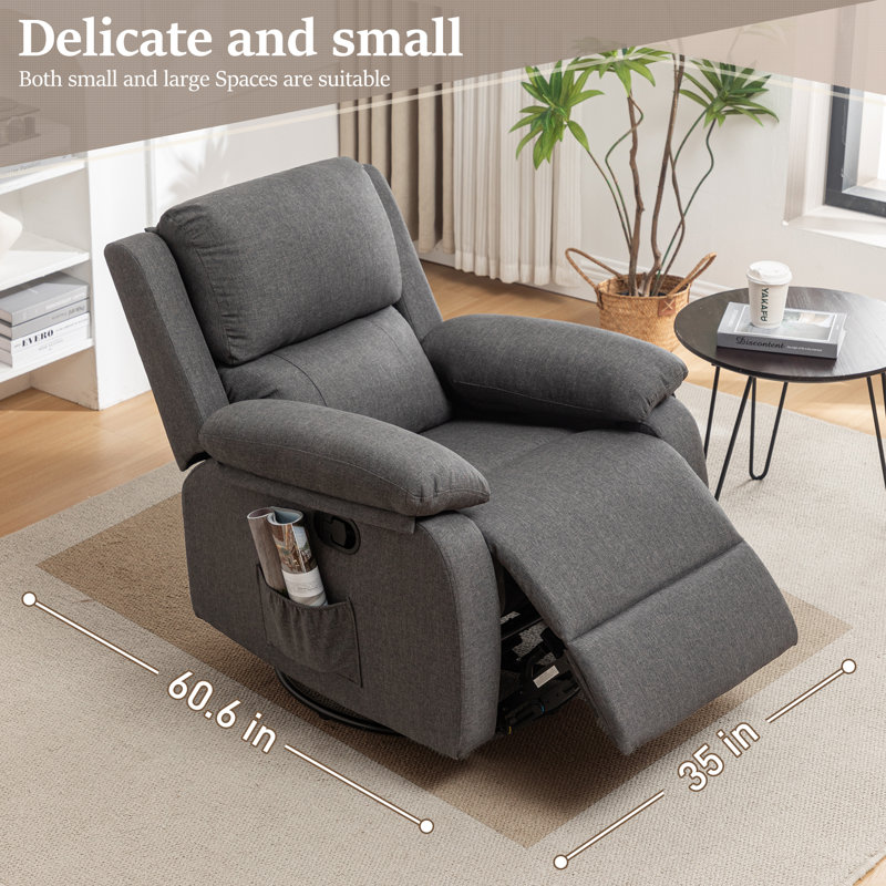 Ebern Designs Dornan Recliner Chair,Small Rocking Chair,360 Swivel ...