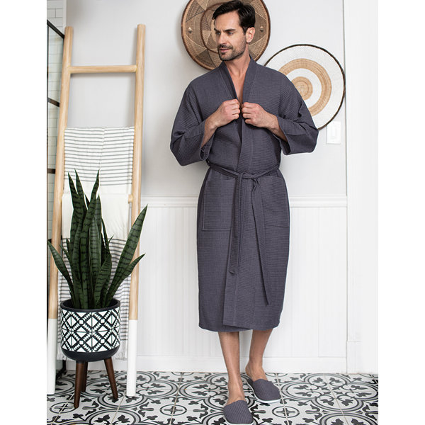 LOTUS LINEN Waffle Robes - Lightweight Cotton Spa Bathrobe & Reviews ...