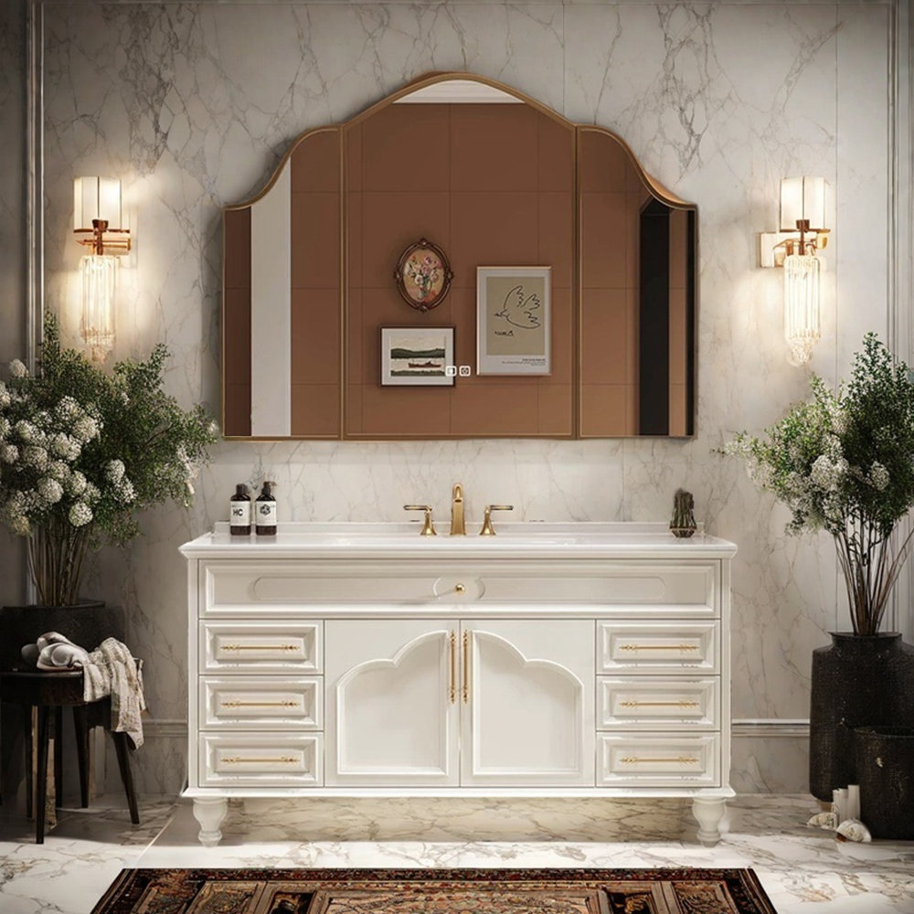 Backop French retro light luxury bathroom cabinet | Wayfair