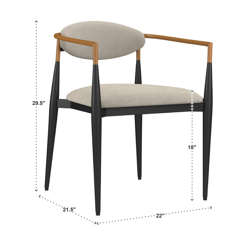 Wade Logan® Asharani Fabric Upholstered Back Armchair, Copper/Black ...