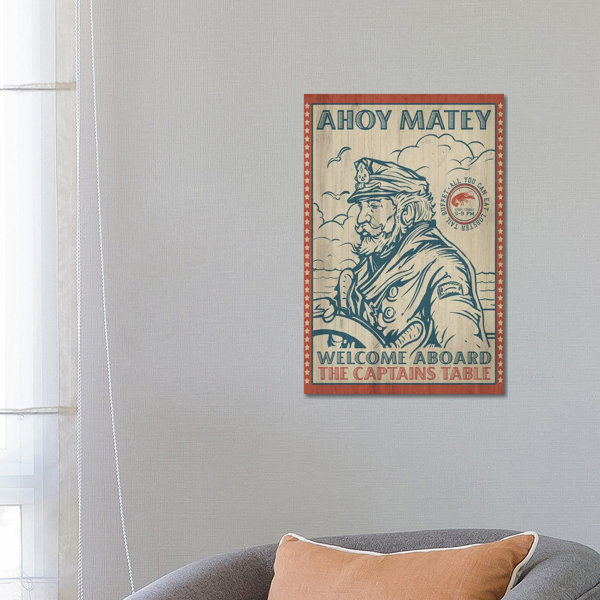 Happy Larry Captains Table - Wrapped Canvas Graphic Art | Wayfair.co.uk