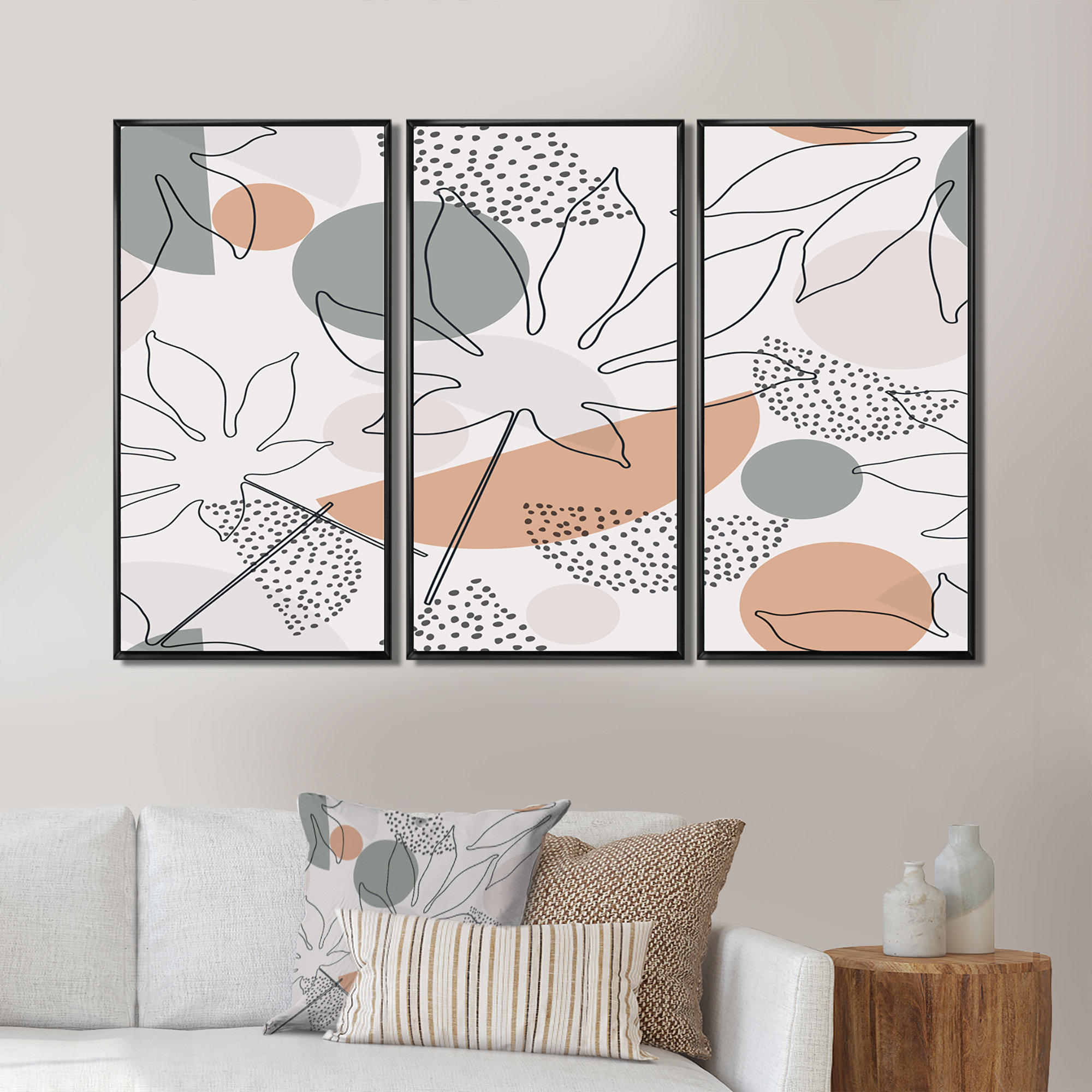 Red Barrel Studio® Abstract One Line Art Tropical Plants II - Tropical ...