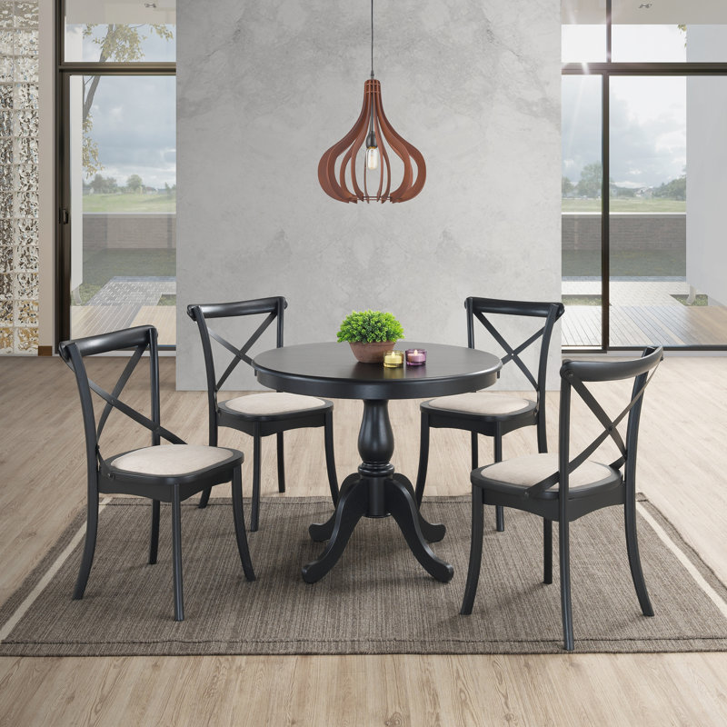 Andover Mills™ Rebekah Round Solid Wood Base Dining Table & Reviews ...