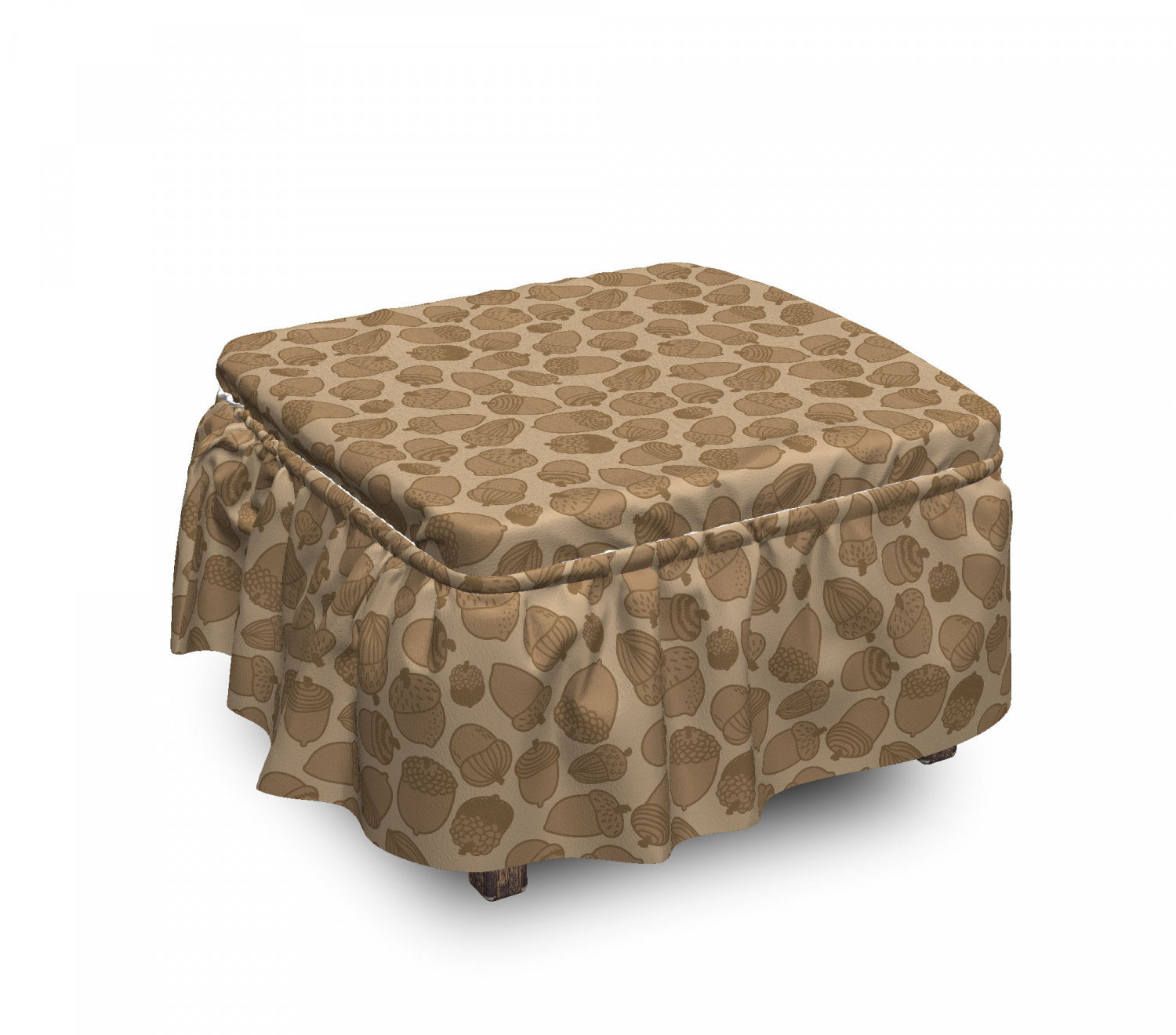 East Urban Home Oak Tree Seeds Ottoman Slipcover | Wayfair