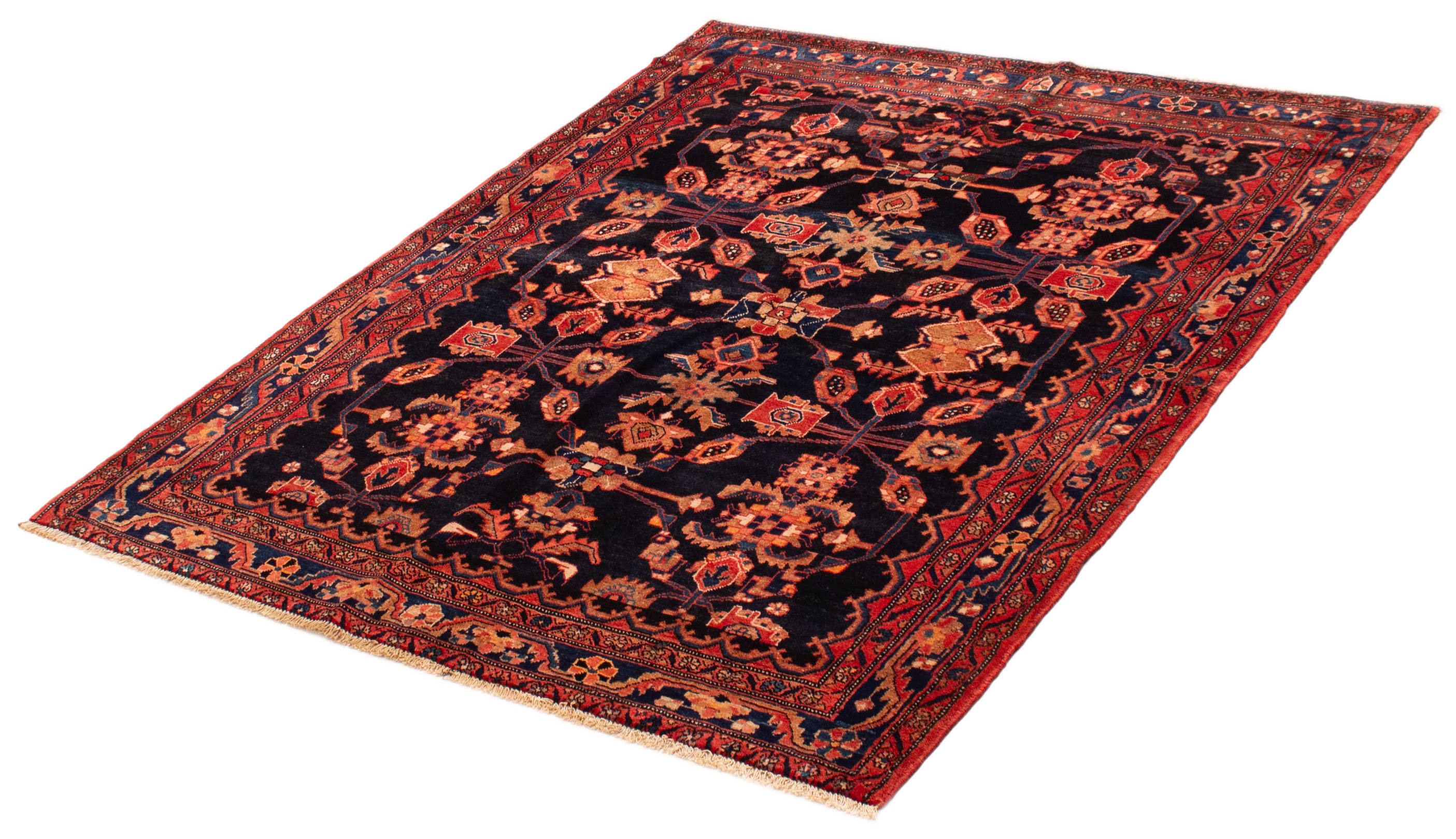 Bloomsbury Market One-of-a-kind Andelz Navy Wool Rug 5'7" x 6'9" | Wayfair
