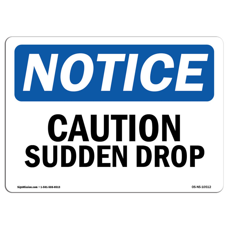 SignMission Caution Sudden Drop Sign | Wayfair