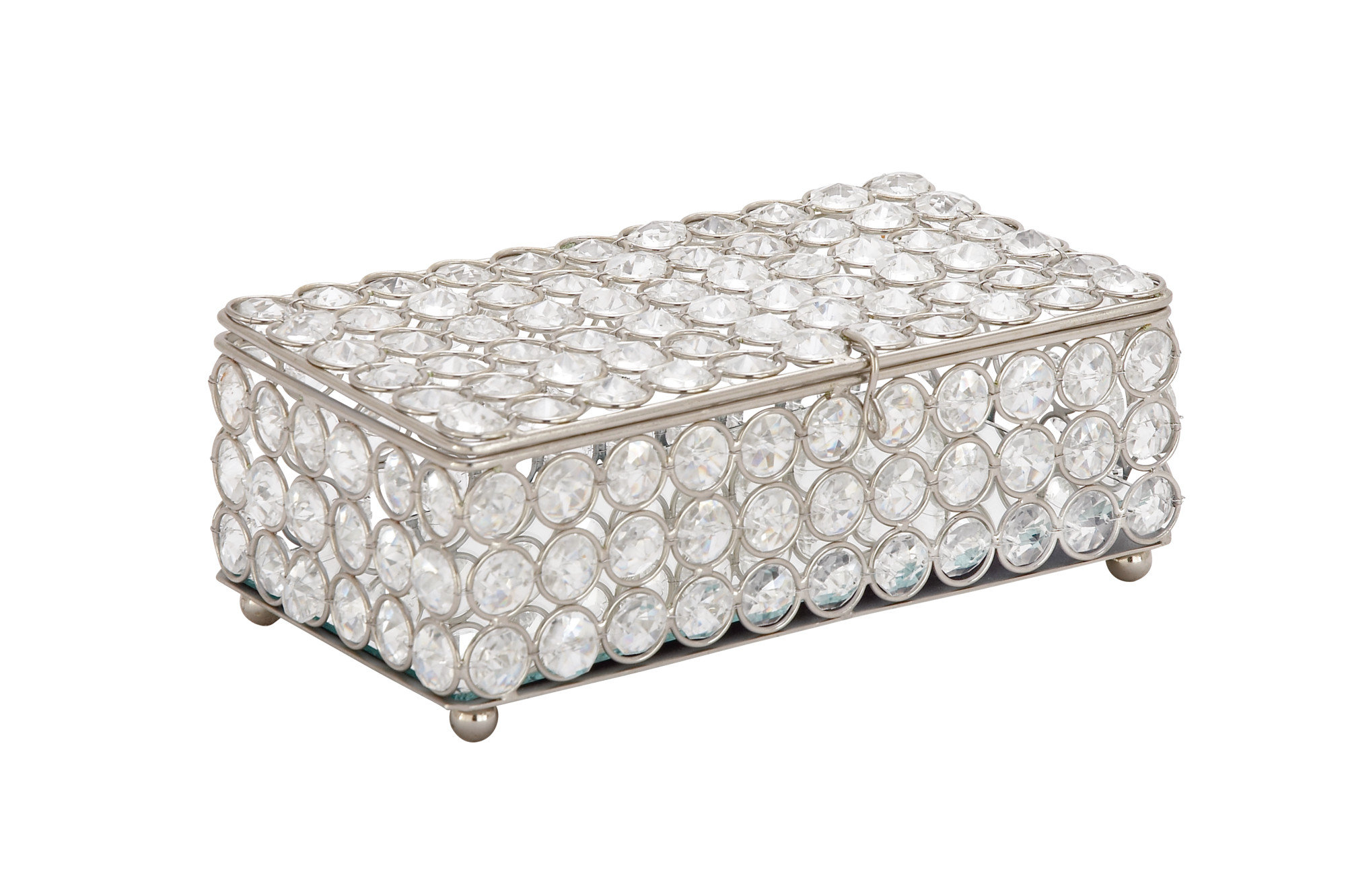 House of Hampton® Amari Metal Decorative Silver Jewelry Box with ...