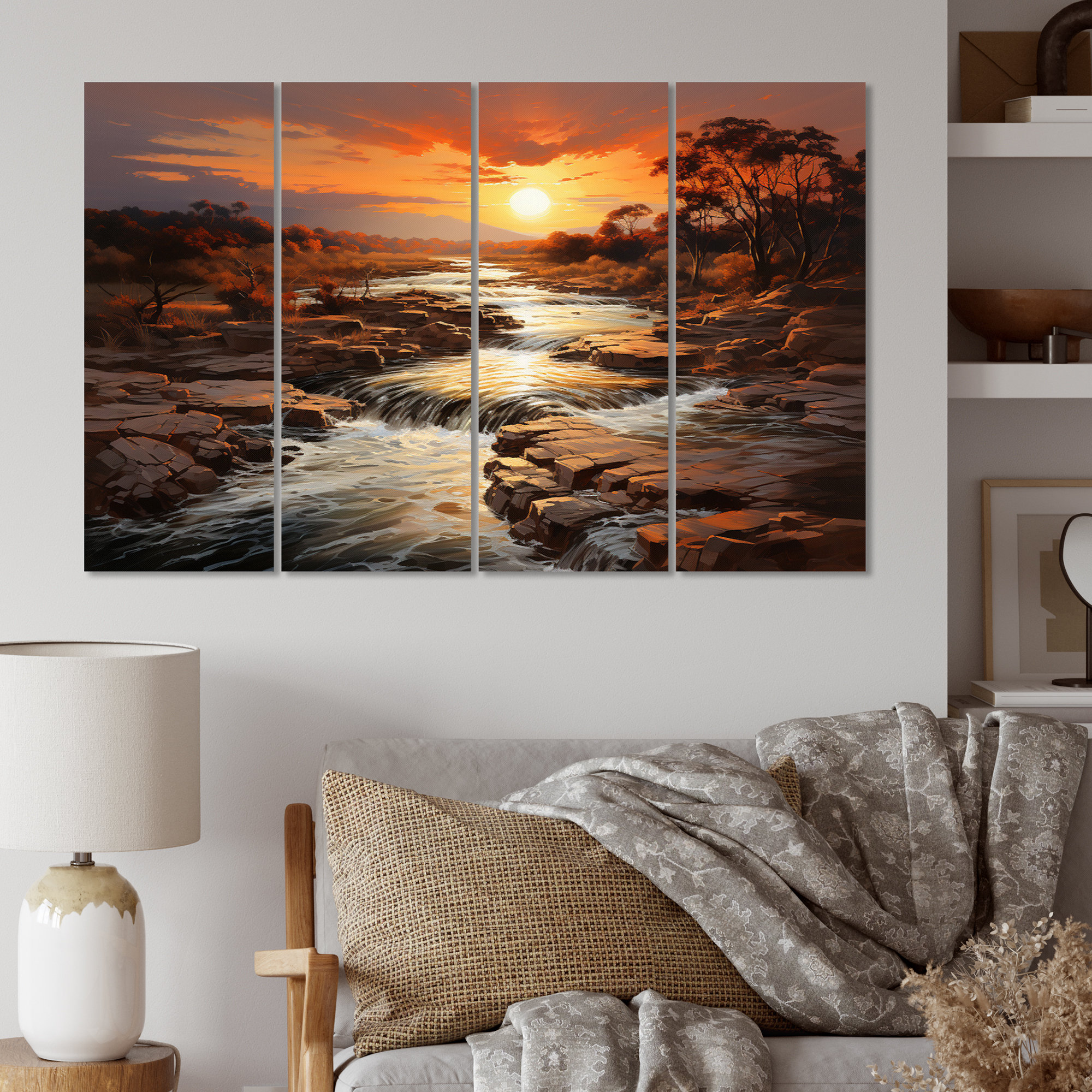 Design Art Neveda Canyon Scenery V - Landscapes Metal Wall Art Set ...