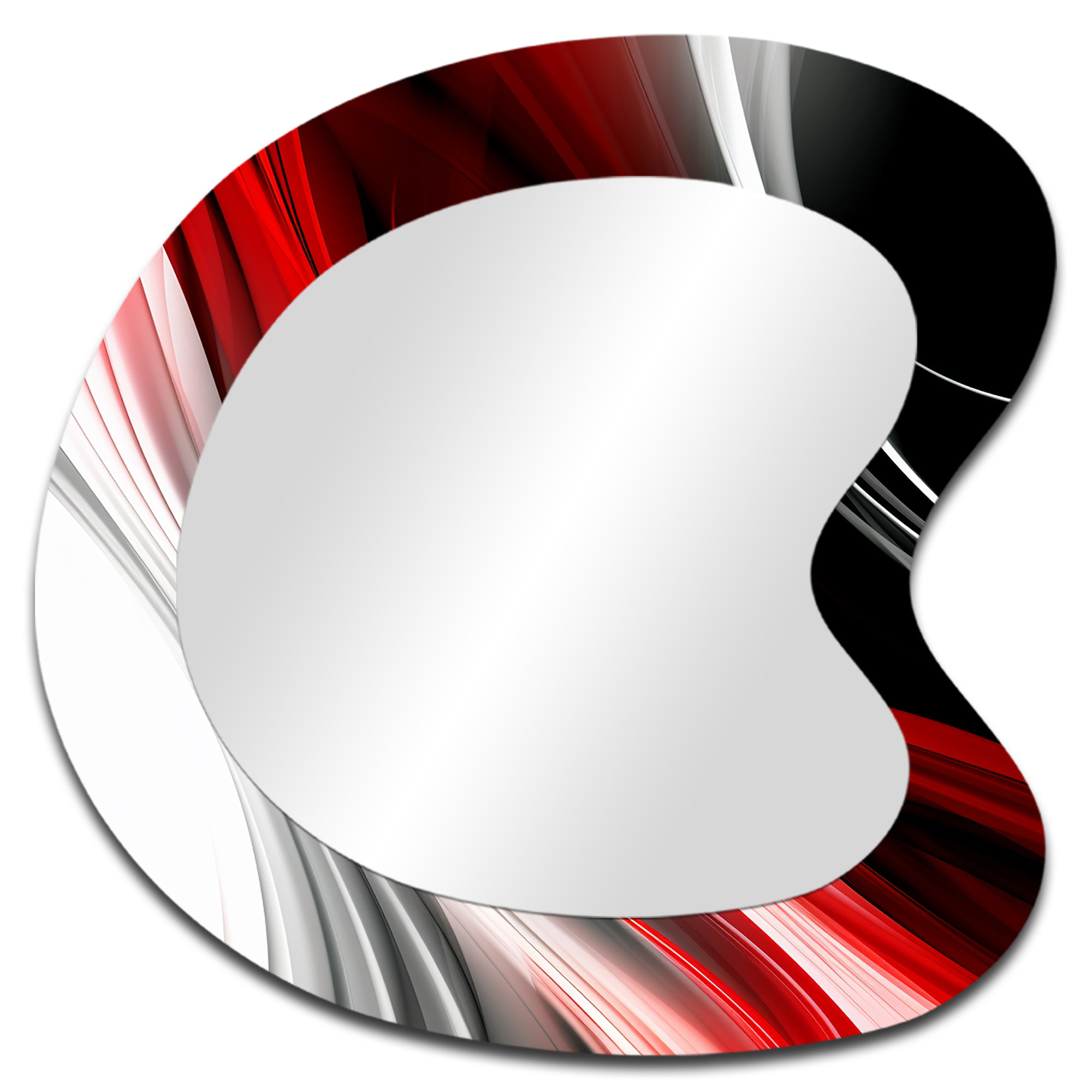 Ivy Bronx Red Black Infinite Ripples I - Abstract Waves 3D Shapes ...