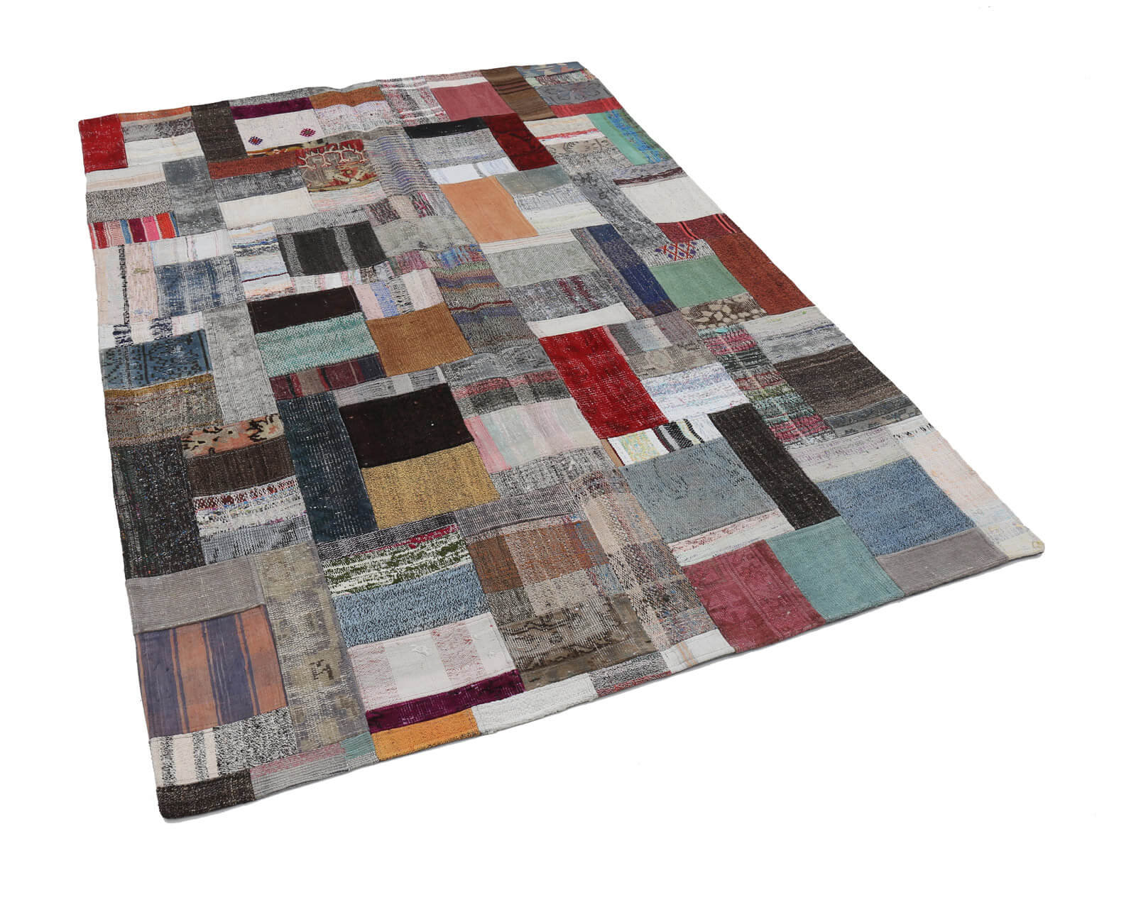 Bungalow Rose Vipin Hand Knotted Patchwork Rug | Wayfair