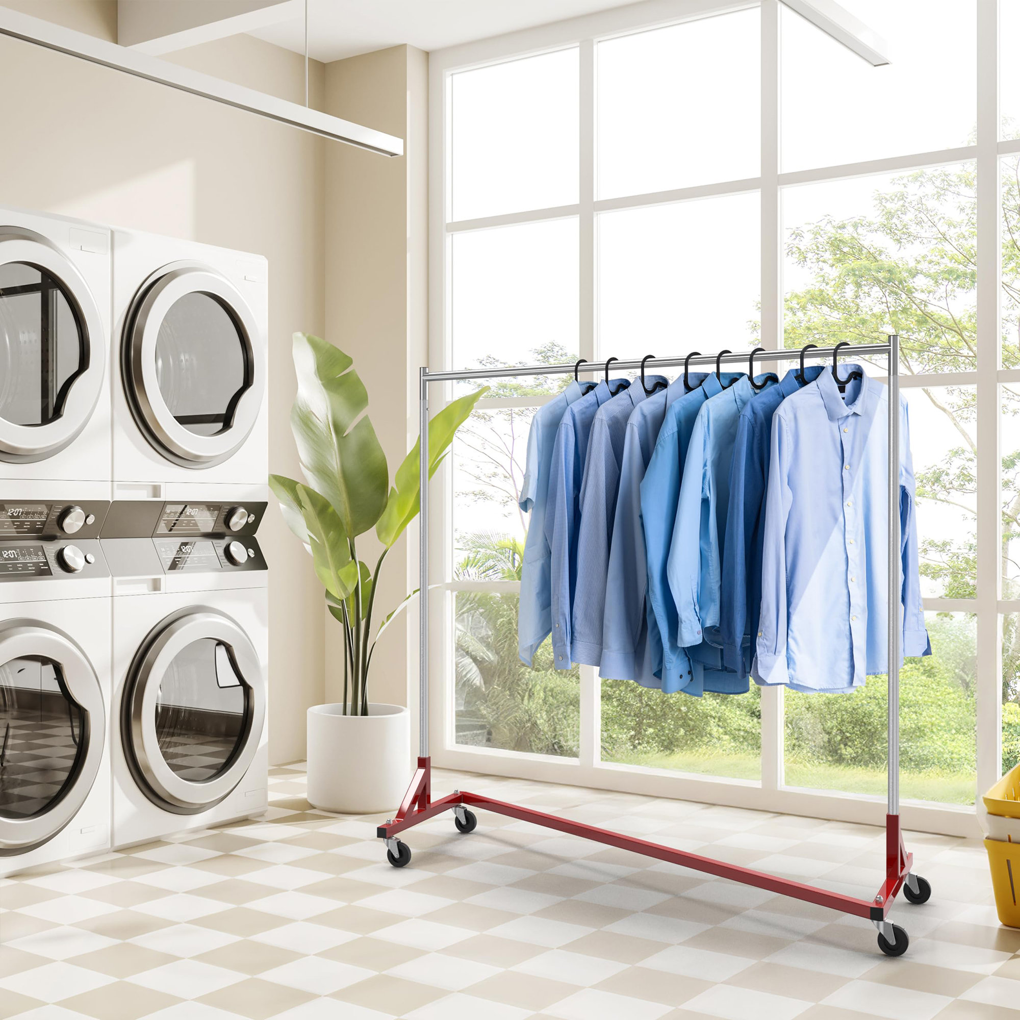 Glorbu 63'' Metal Rolling Clothing Rack | Wayfair