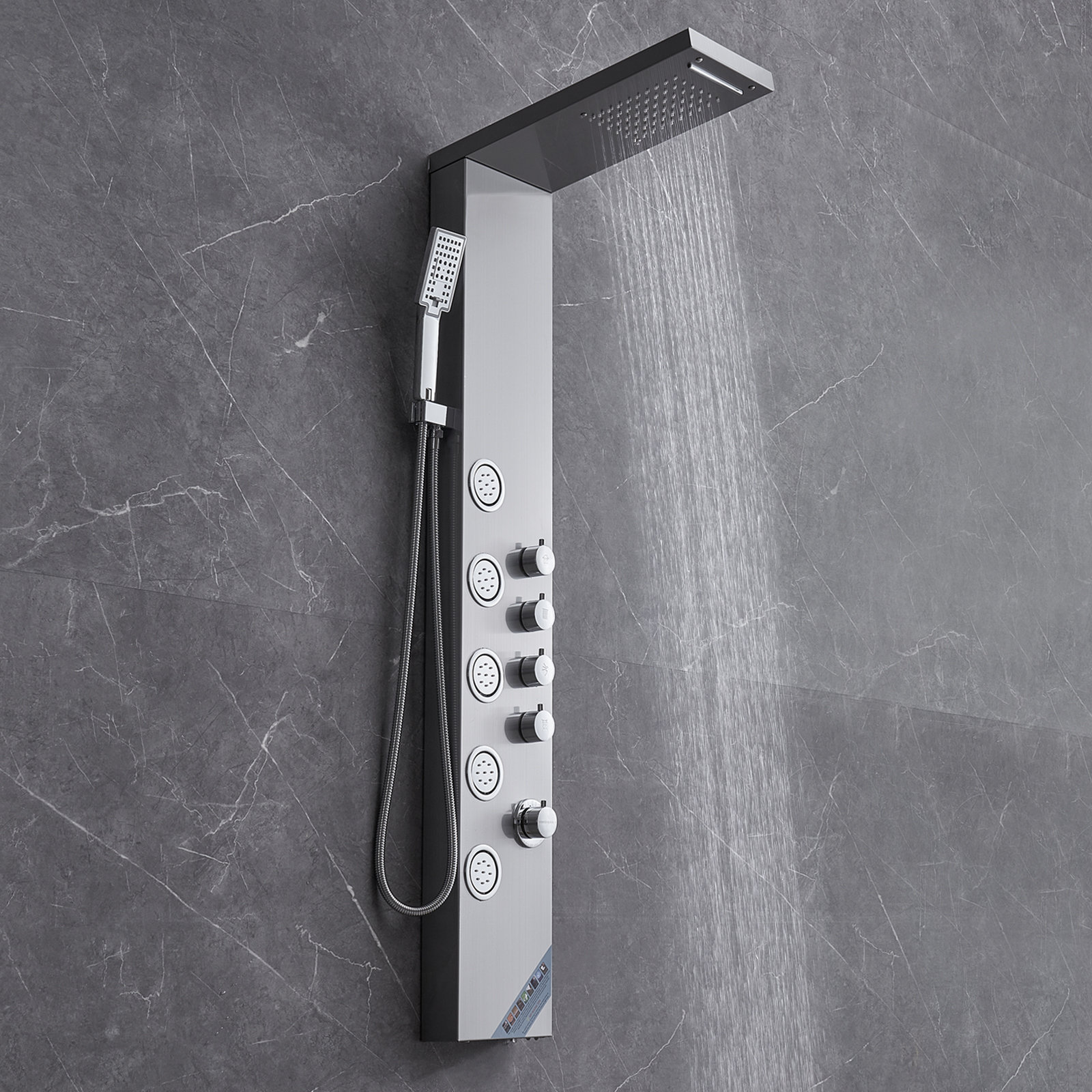 VEVOR 52.9'' Shower Panel with Full Body Shower Head | Wayfair