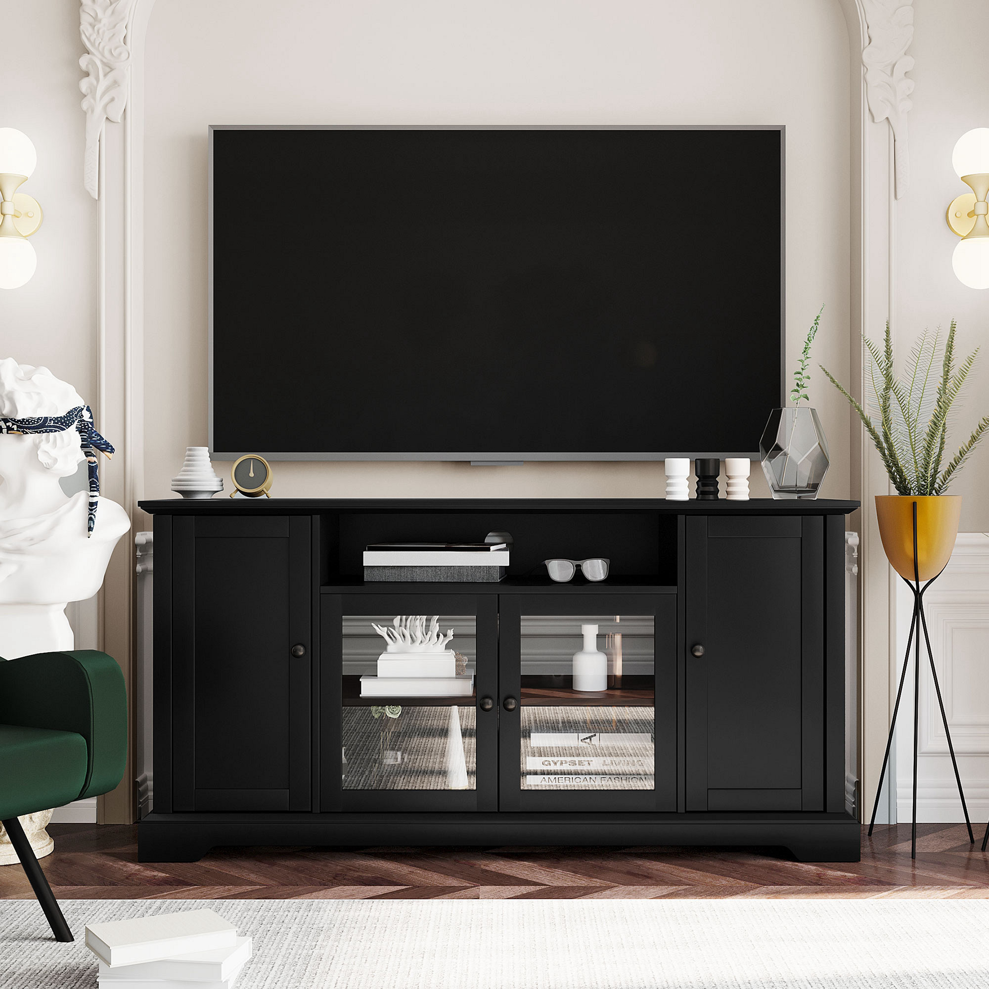 Winston Porter Diretha Storage Cabinet,TV Stand,Sideboard,Up To 65"TV ...