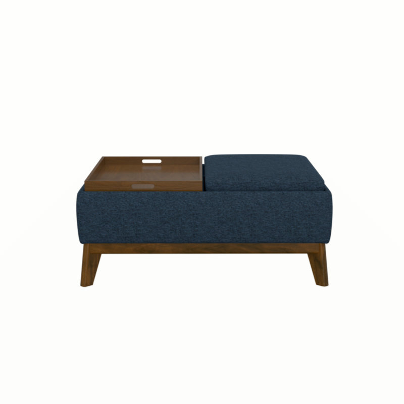 Corrigan Studio® Blue Reversible Tray Ottoman | Wayfair