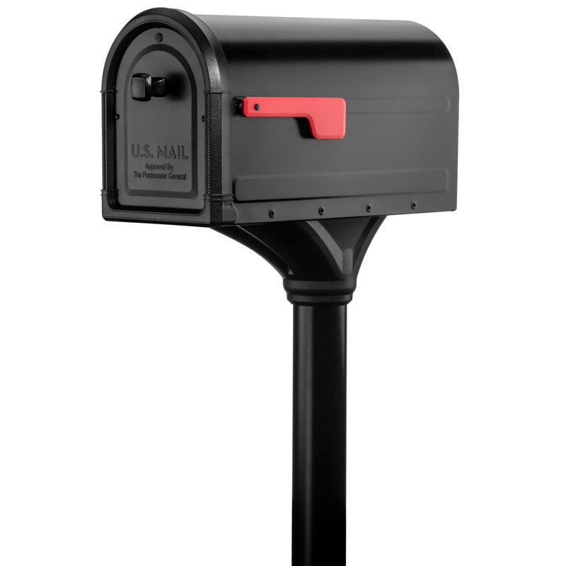 Architectural Mailboxes Roxbury Steel Post Mounted Mailbox with ...