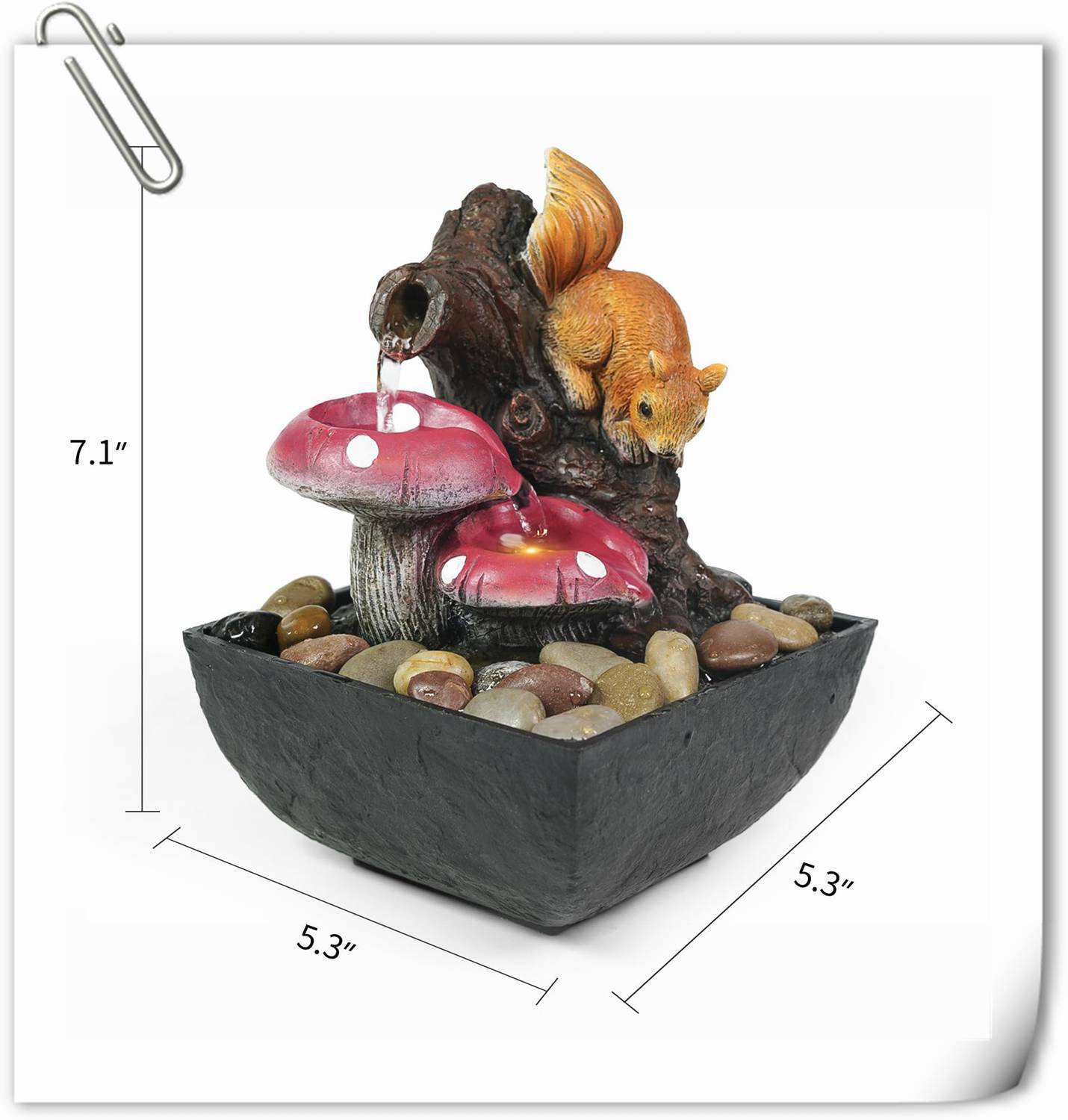 Millwood Pines Tabletop Water Fountain Indoor - 3 Tiered Waterfall ...