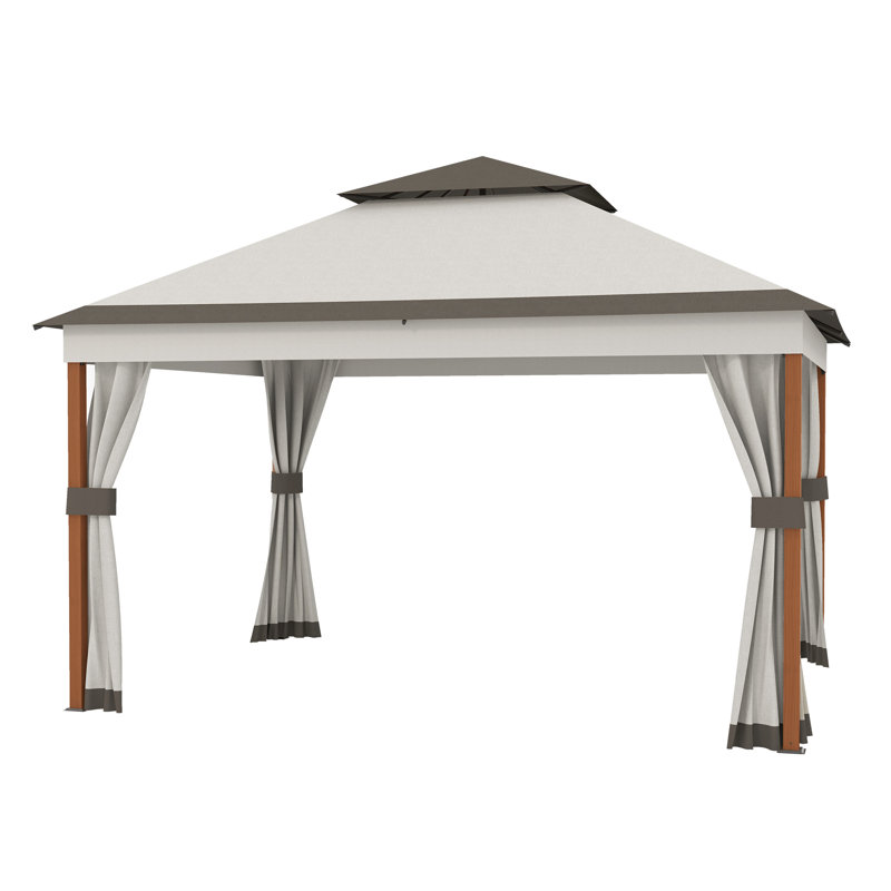 clihome Outdoor Polycarbonate Double Roof Canopy Tent , Iron Frame ...