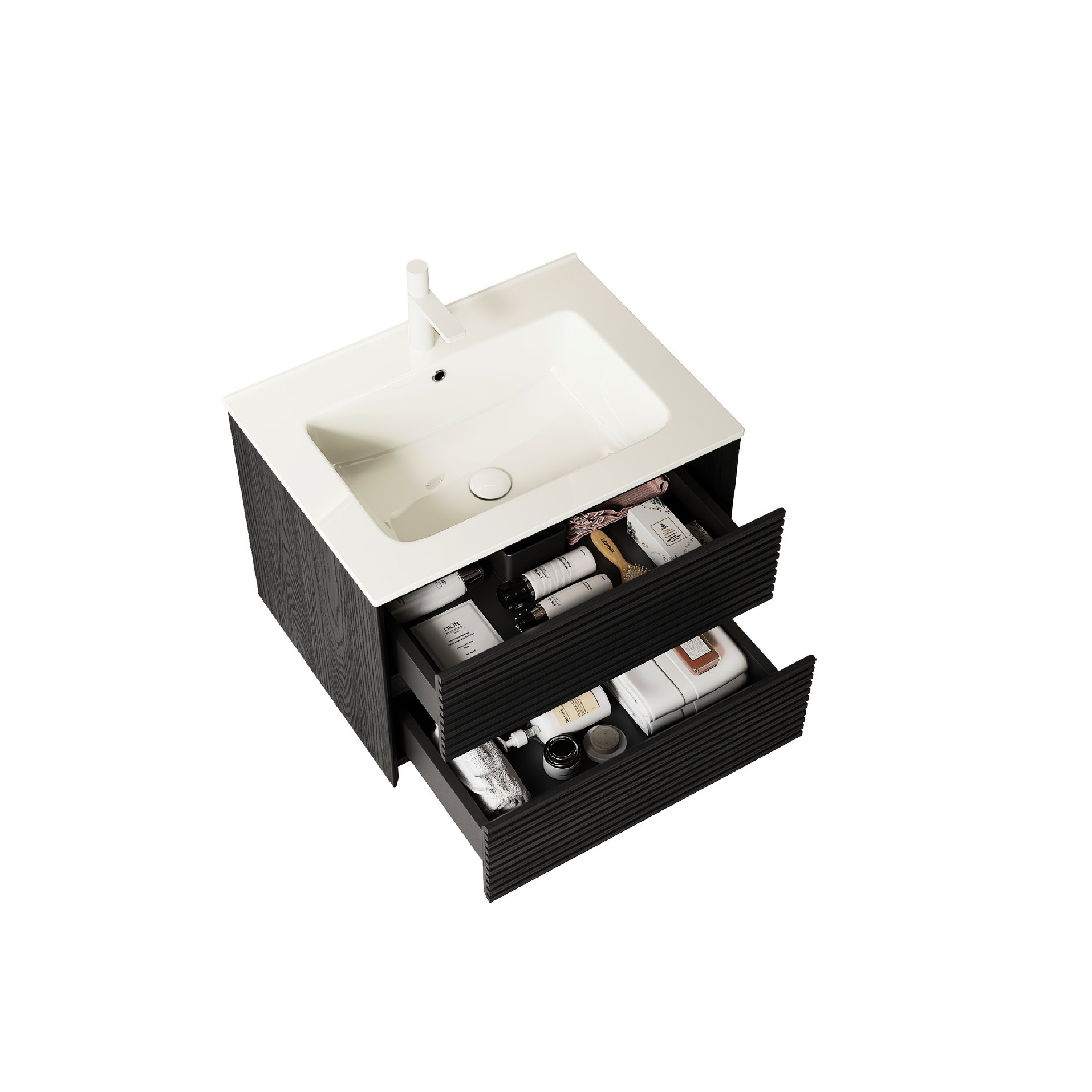 Ebern Designs Bathroom Vanity With White Ceramic Basin, Plywood Cabinet ...