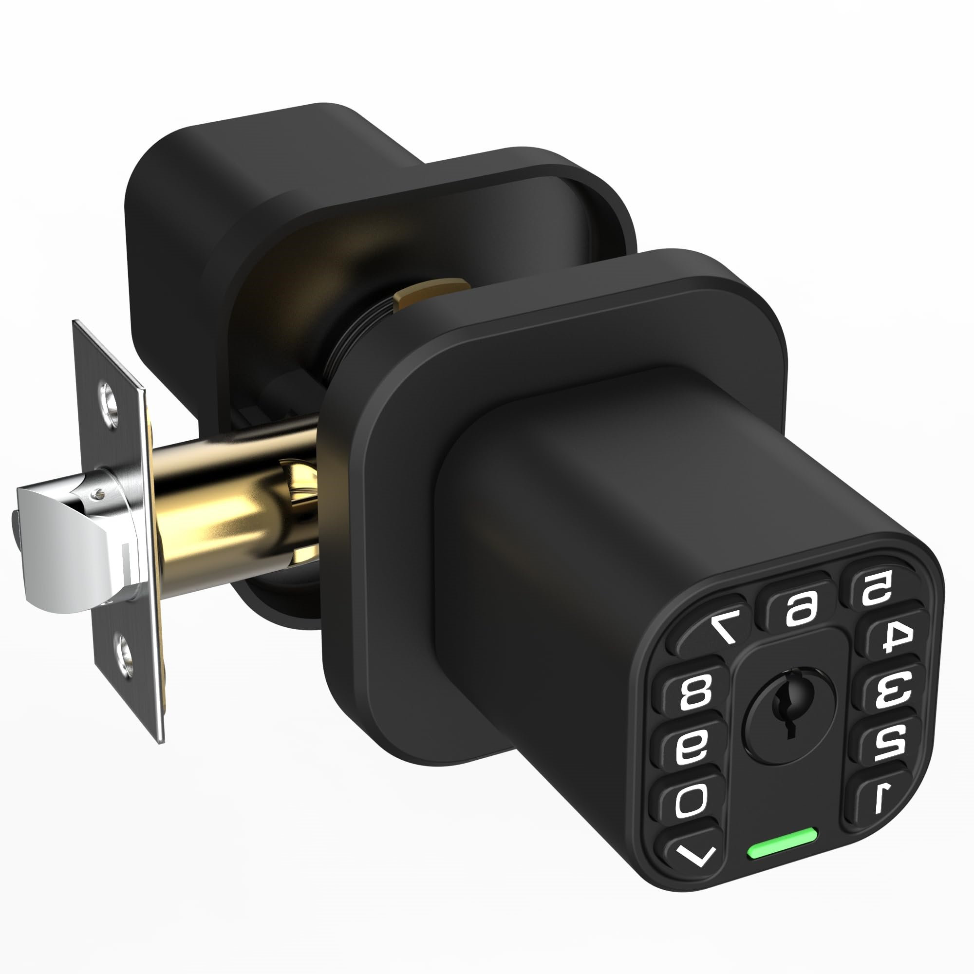 ARMIJU Square Keypad Door Knob Keyless Entry Lock Auto Lock Waterproof ...