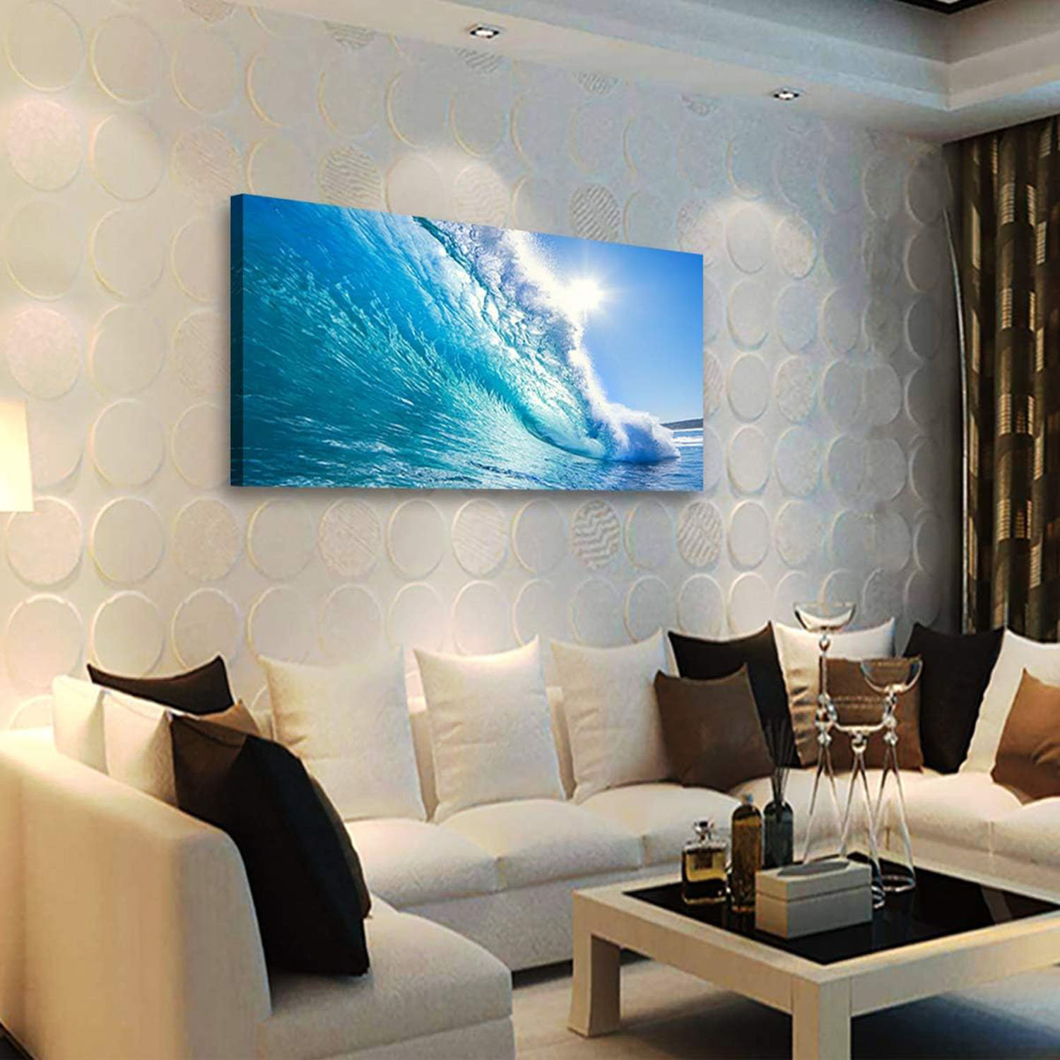Beachcrest Home™ Canvas Prints Wall Art Blue Ocean Wave Surfing Sea ...