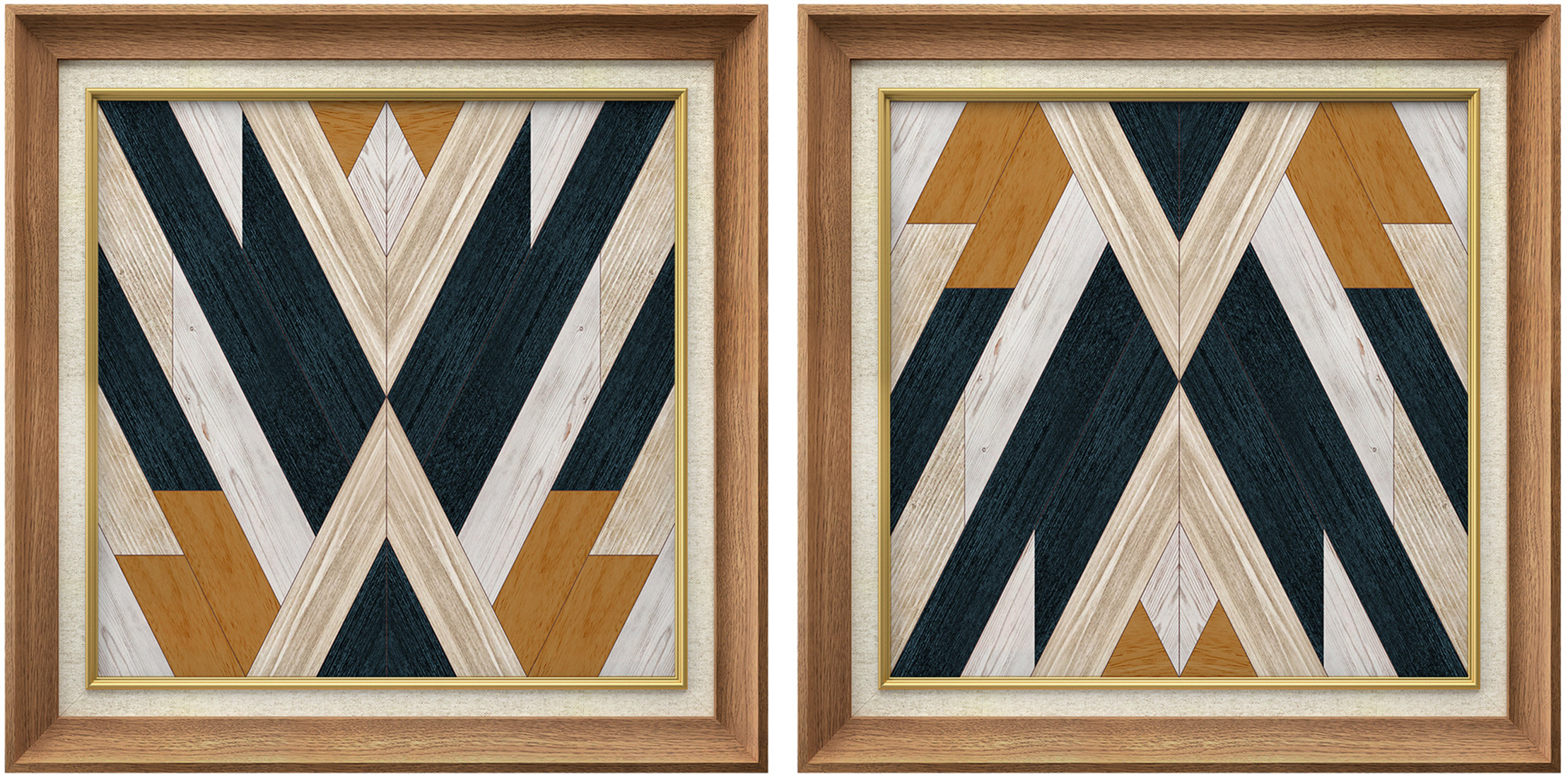 wall26 & Diamond Insignia Abstract Shapes Geometric Wood Effect Modern ...