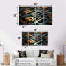 Ivy Bronx Blue Gold Mainframe Mechanics - Abstract Wall Art 4 Piece ...