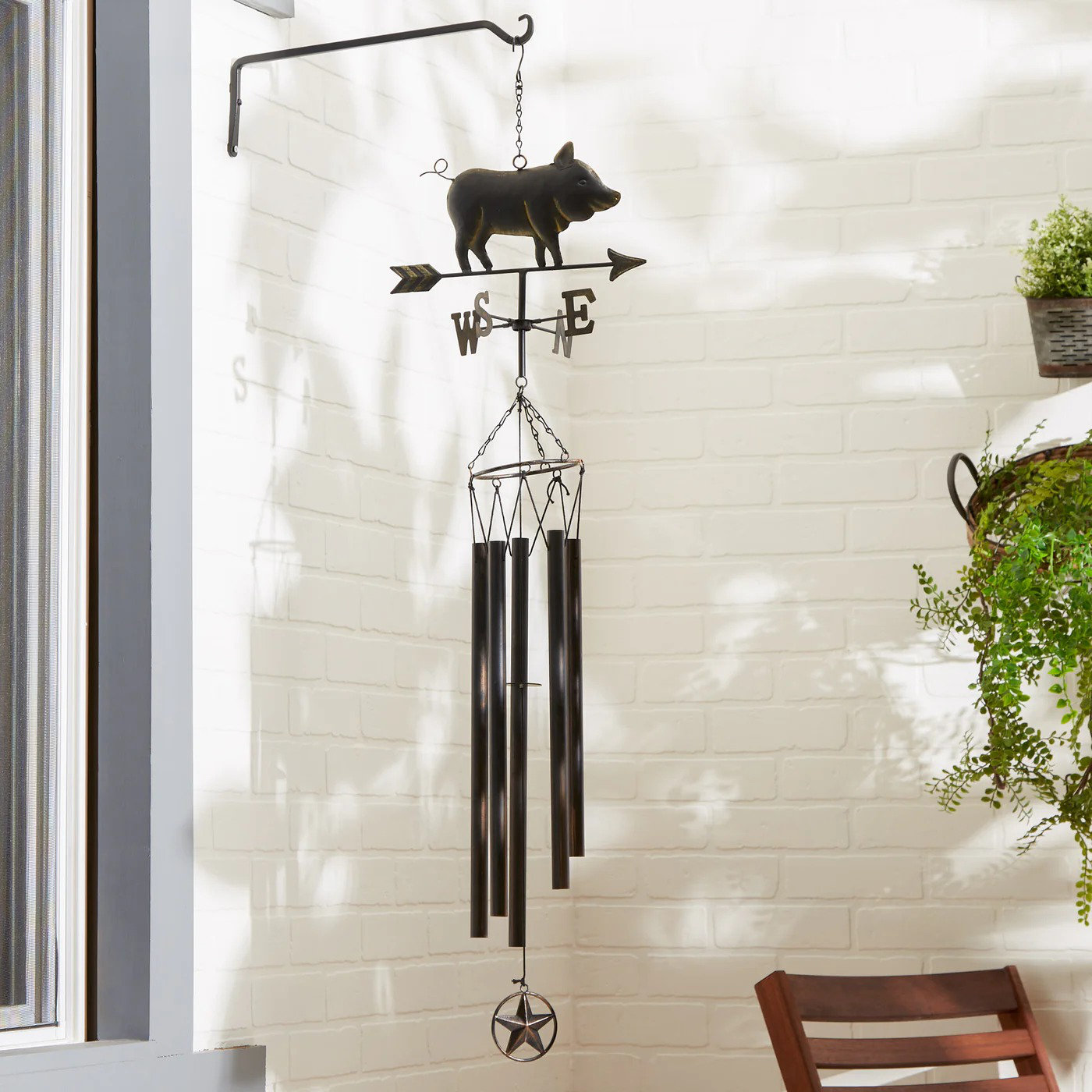 Fantasy Gifts WEATHERVANE WIND CHIME - IRON PIG | Wayfair