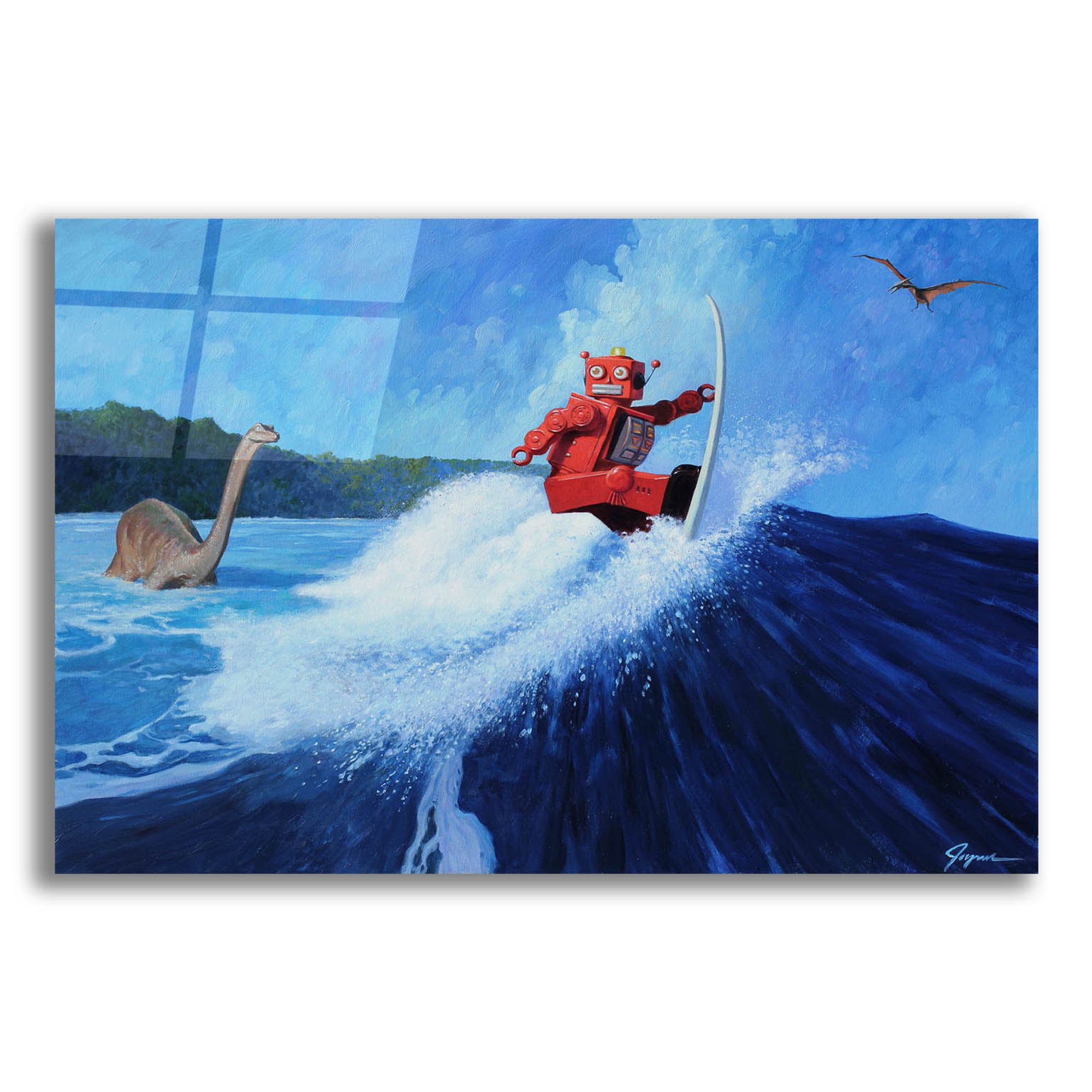 Sunside Sails 'Surfer Joe' By Eric Joyner, Acrylic Glass Wall Art, 36 ...