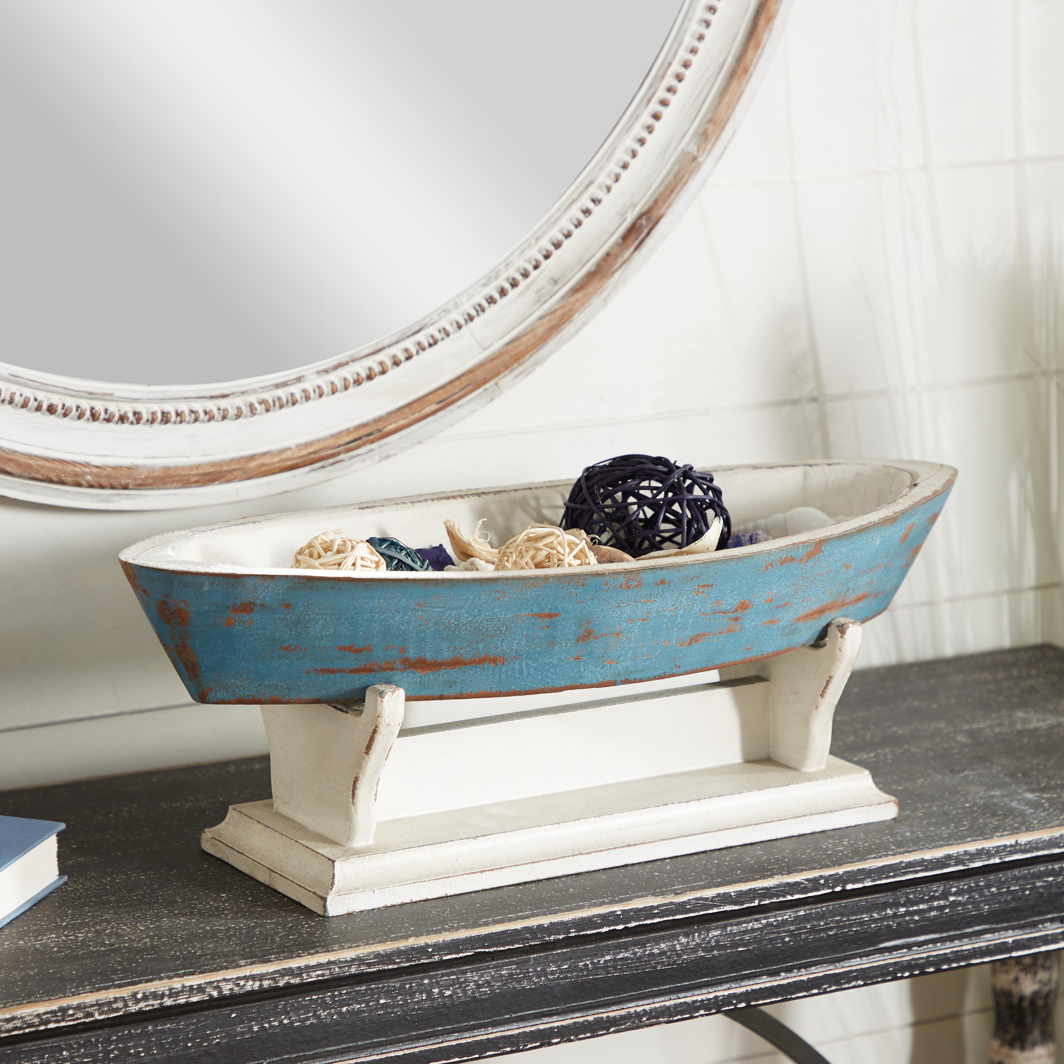 Breakwater Bay Wooden Sail Boat Decorative Blue Sculpture & Reviews ...