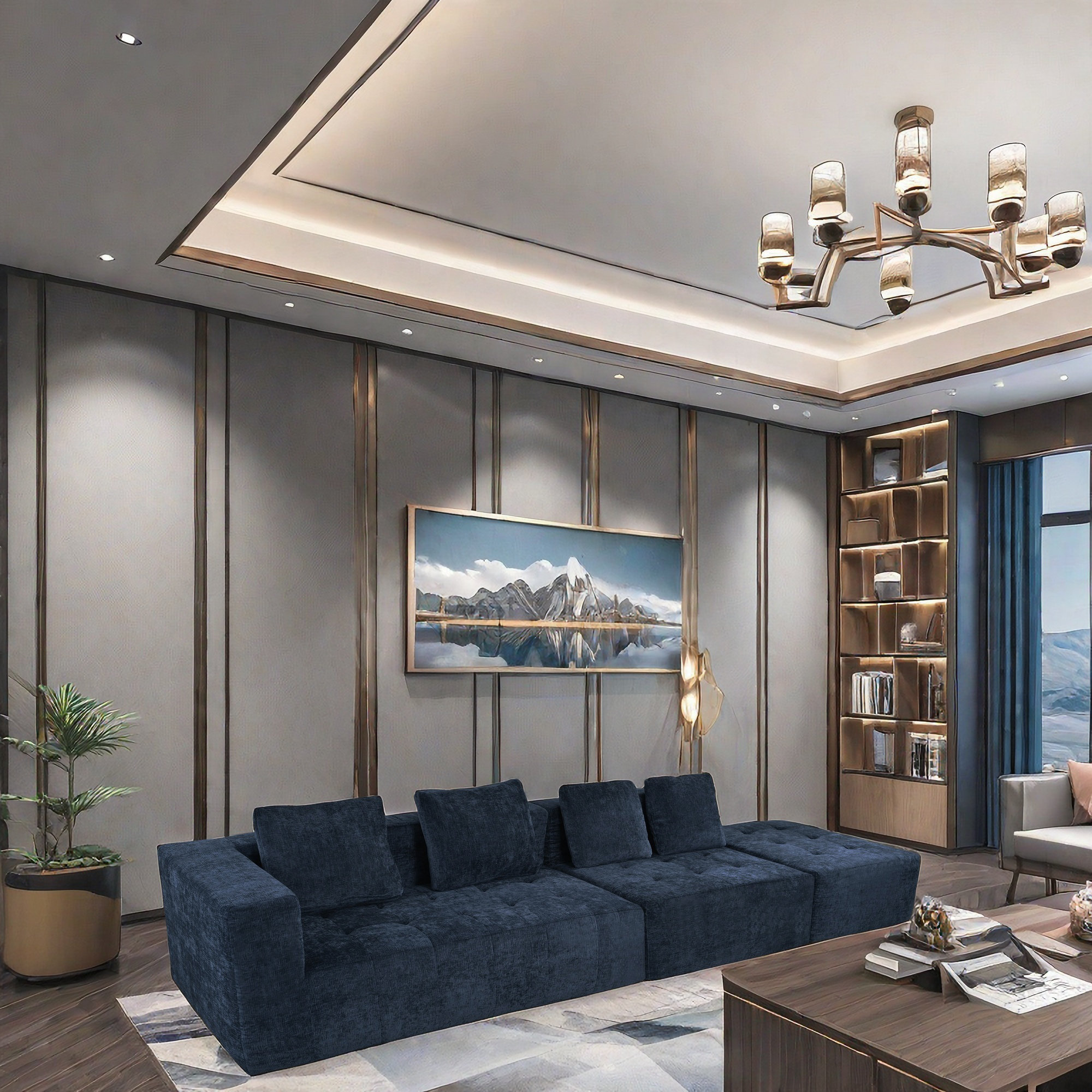 Hokku Designs 3-Piece Modular Sectional Sofa, Tufted Upholstered Sofa ...