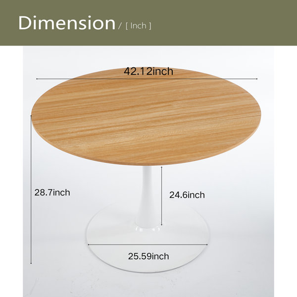 PhoebeHoliday 42.1"Table Mid-Century Dining Table For 4-6 People With ...