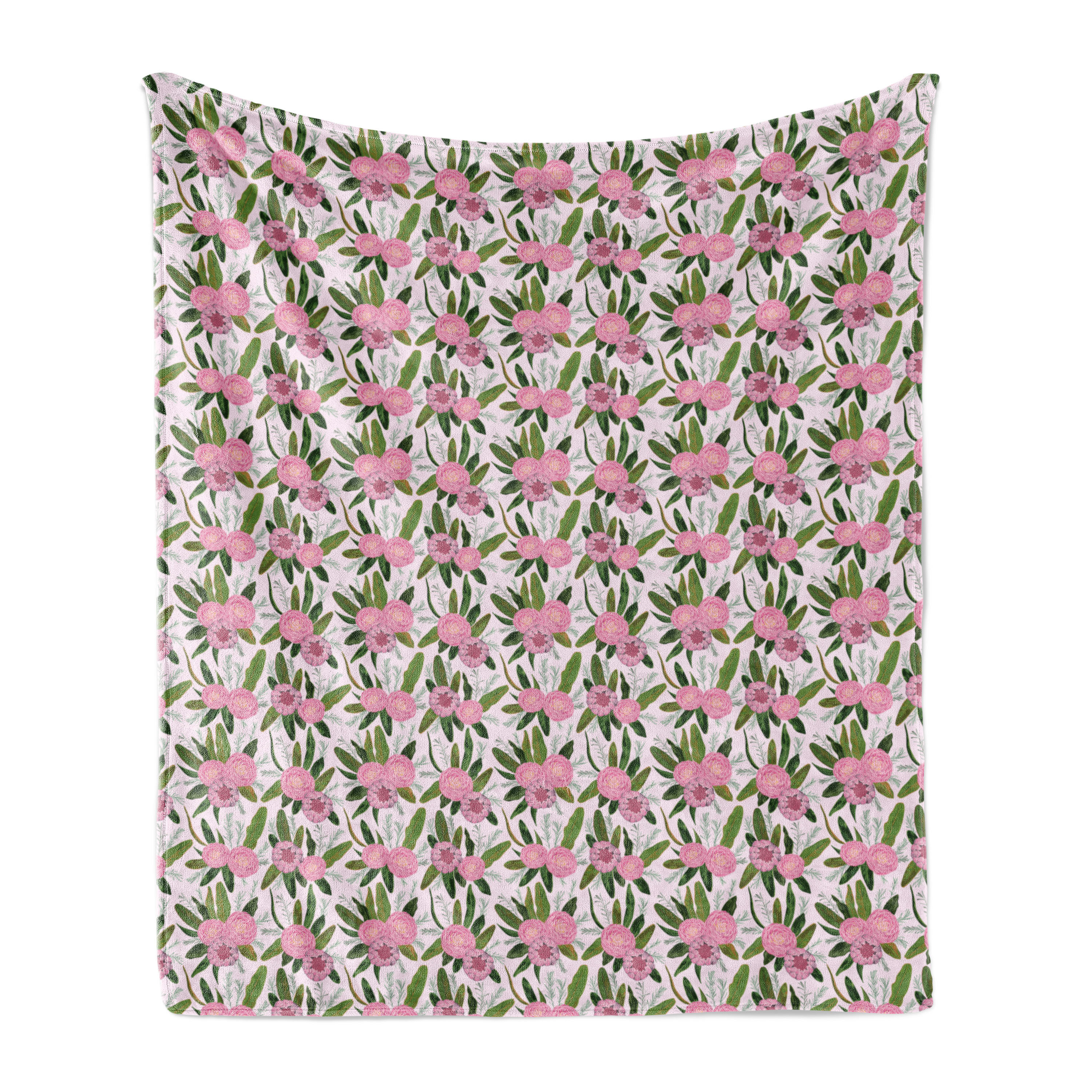 Ambesonne Floral Throw Blanket Camellia Flowers and Leaves Lilac Olive ...