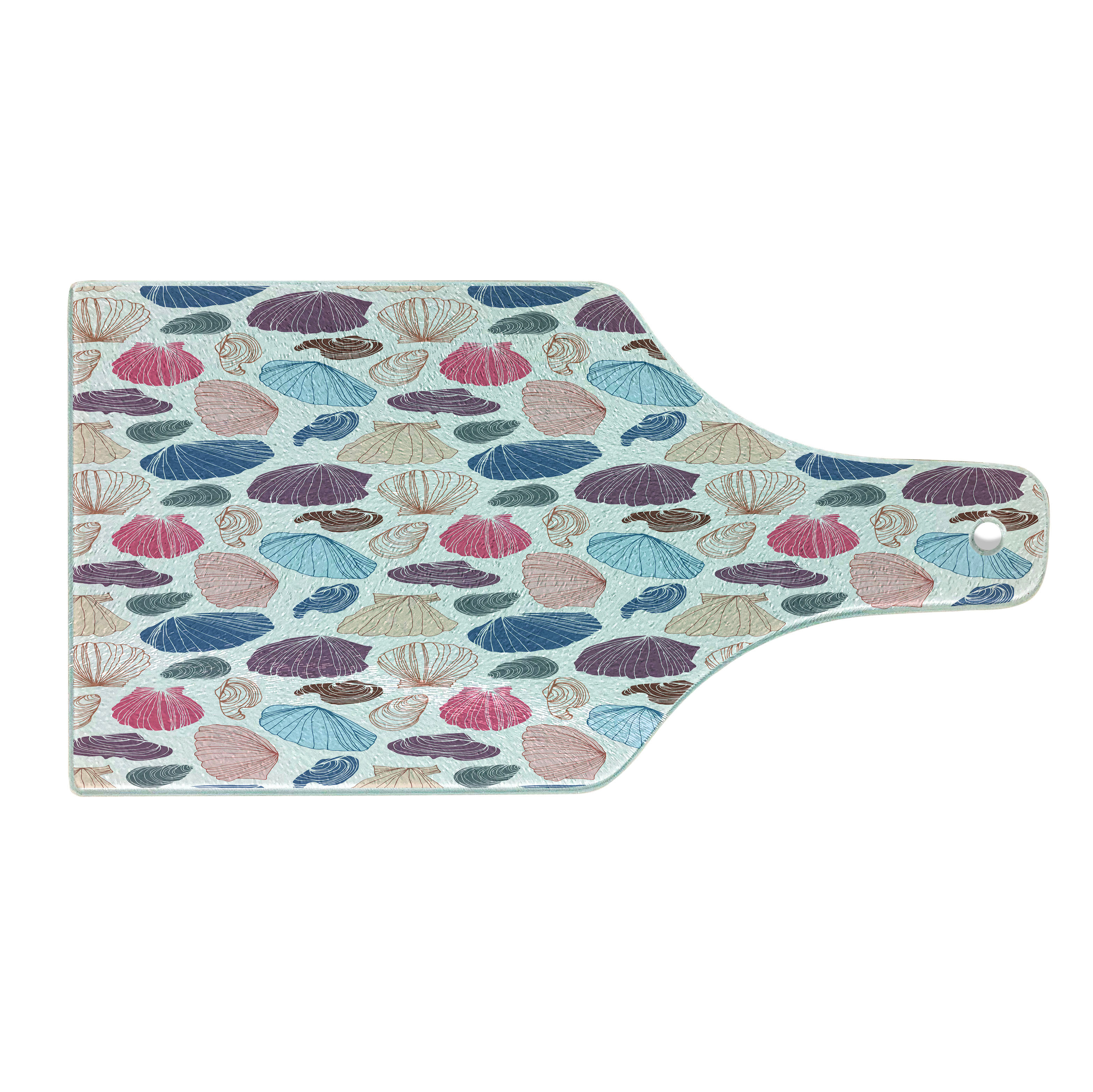 Ambesonne Scallop Tempered Glass Cutting Board Hand Drawn Colorful ...
