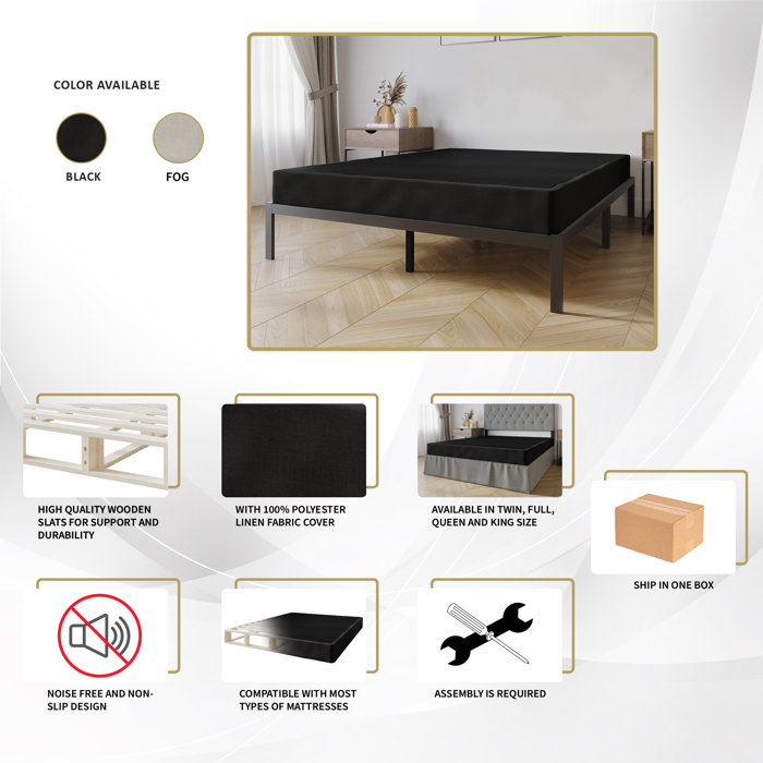 Alwyn Home Nickalls 4.92'' Wood Box Spring & Reviews | Wayfair
