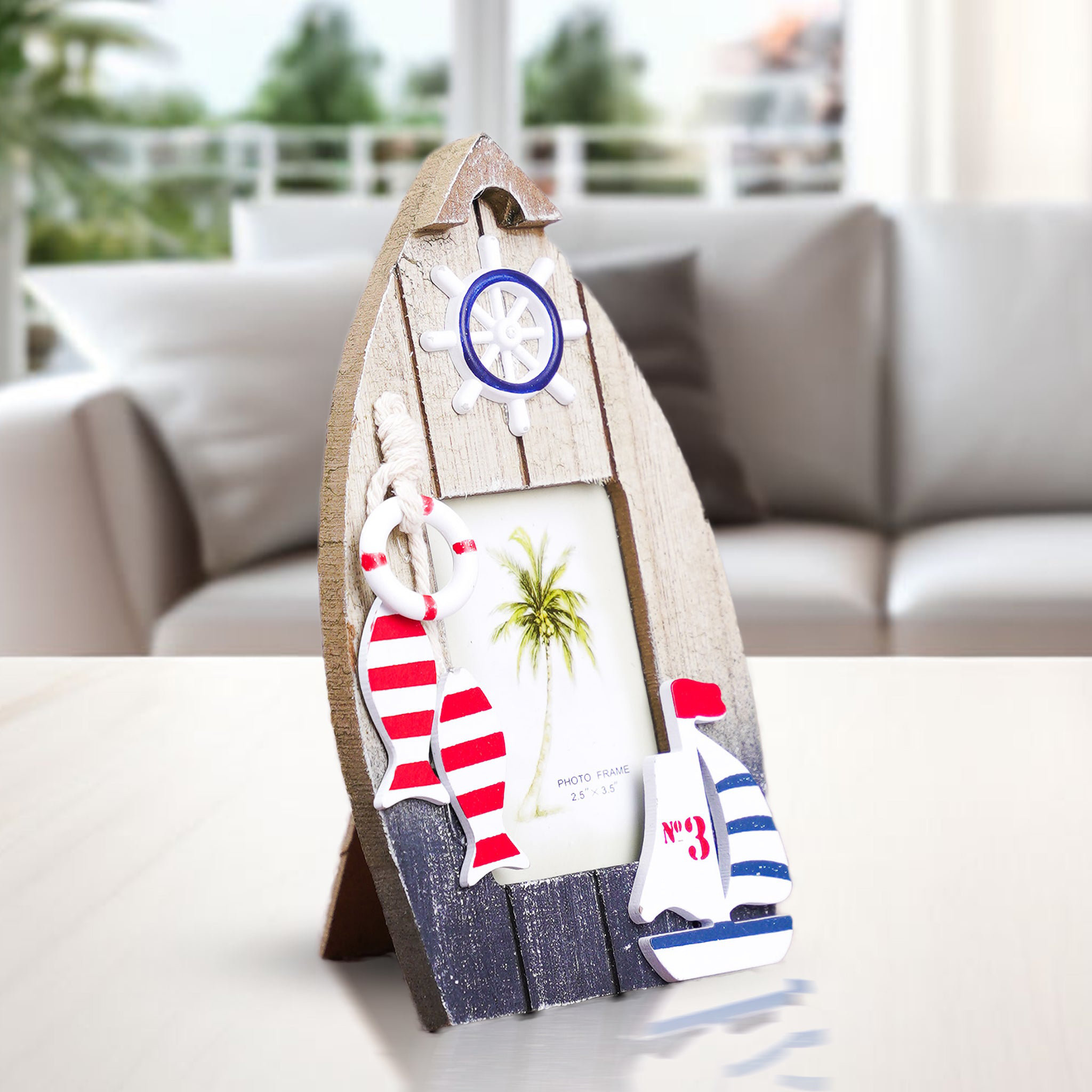Bungalow Rose Folse Wooden Nautical-Themed Boat Picture Frame | Wayfair