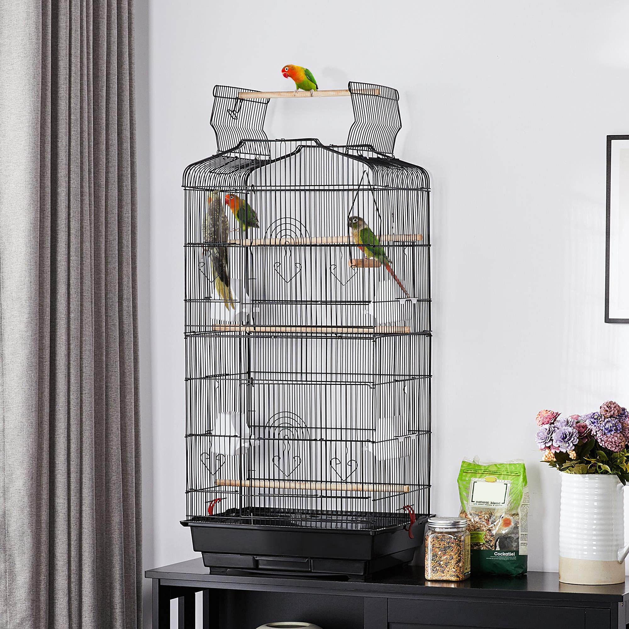 Tucker Murphy Pet™ 41 H Open Top Metal Bird Cage Parakeet Cage | Wayfair