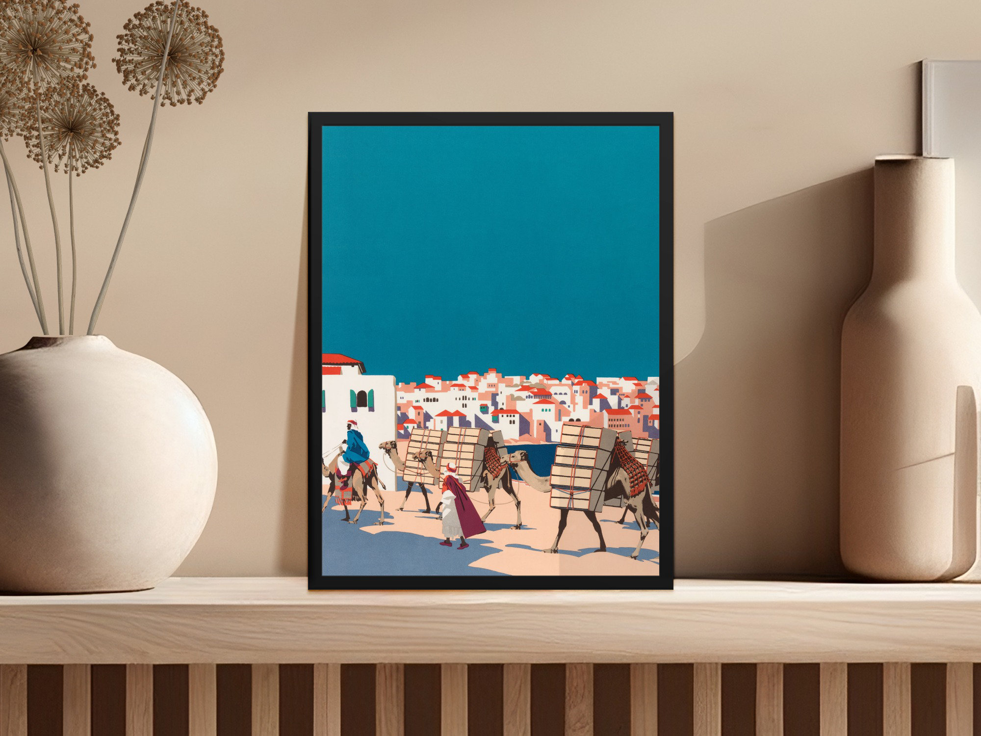 Brayden Studio Caravan In The Desert Town Exotic Travel Artwork Framed ...