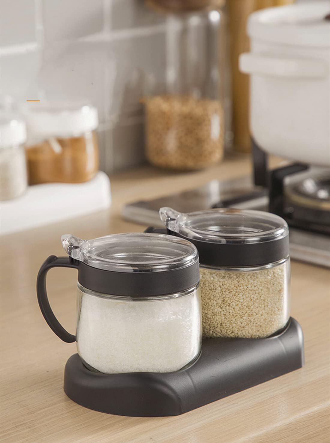 Latitude Run® Glass Condiment Spice Jars,12Oz/350 Ml Condiment Jar ...