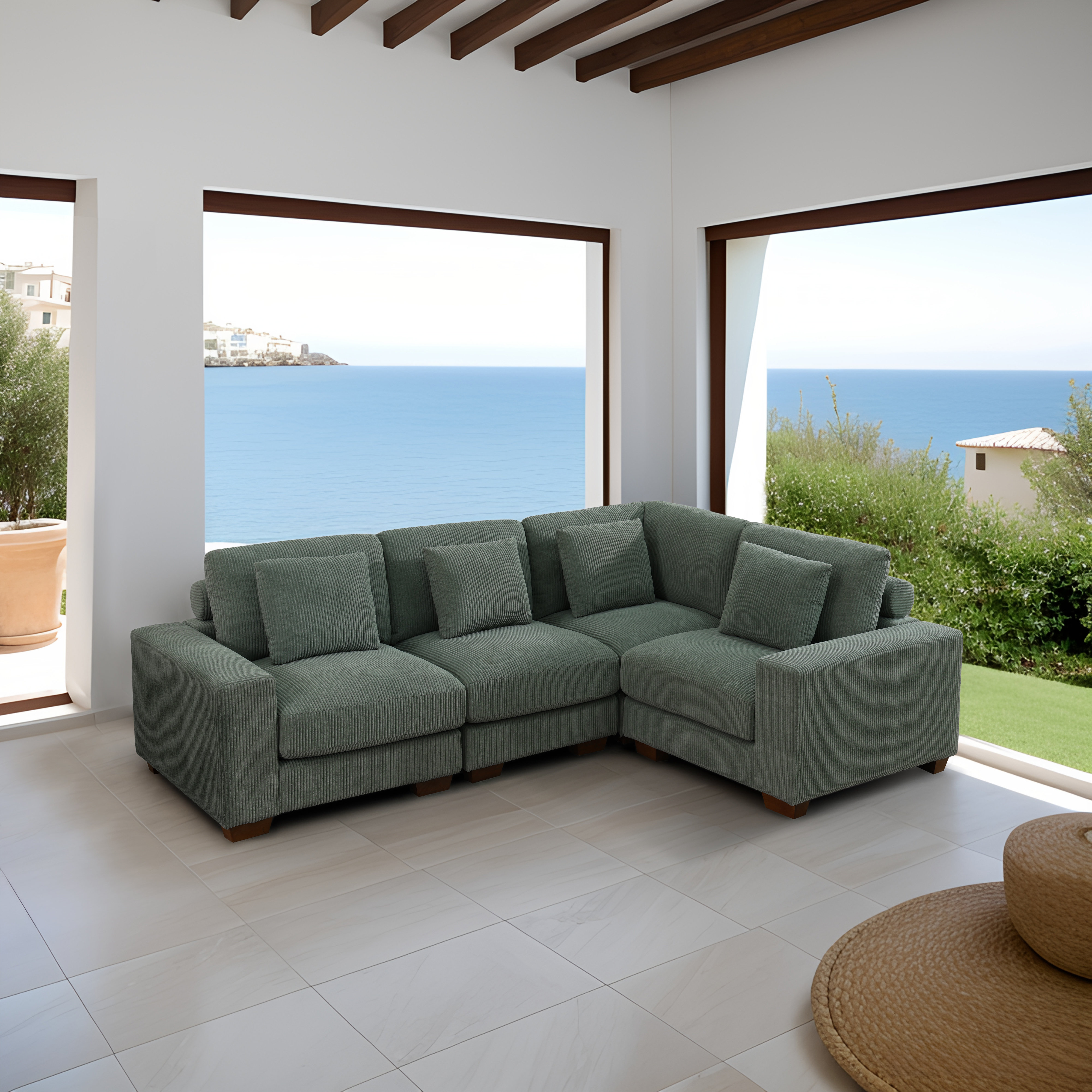 Latitude Run® 4-Piece Modular Sectional Sofa – Reversible L-Shape ...